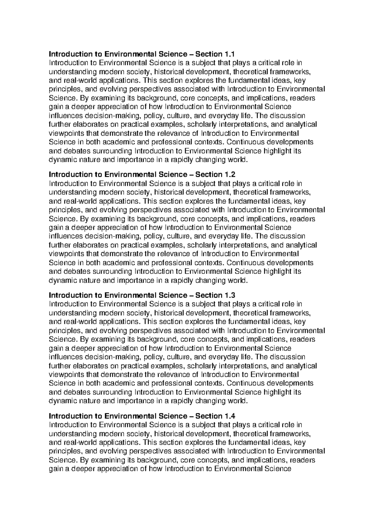 Introduction to Environmental Science: Key Concepts & Implications ...