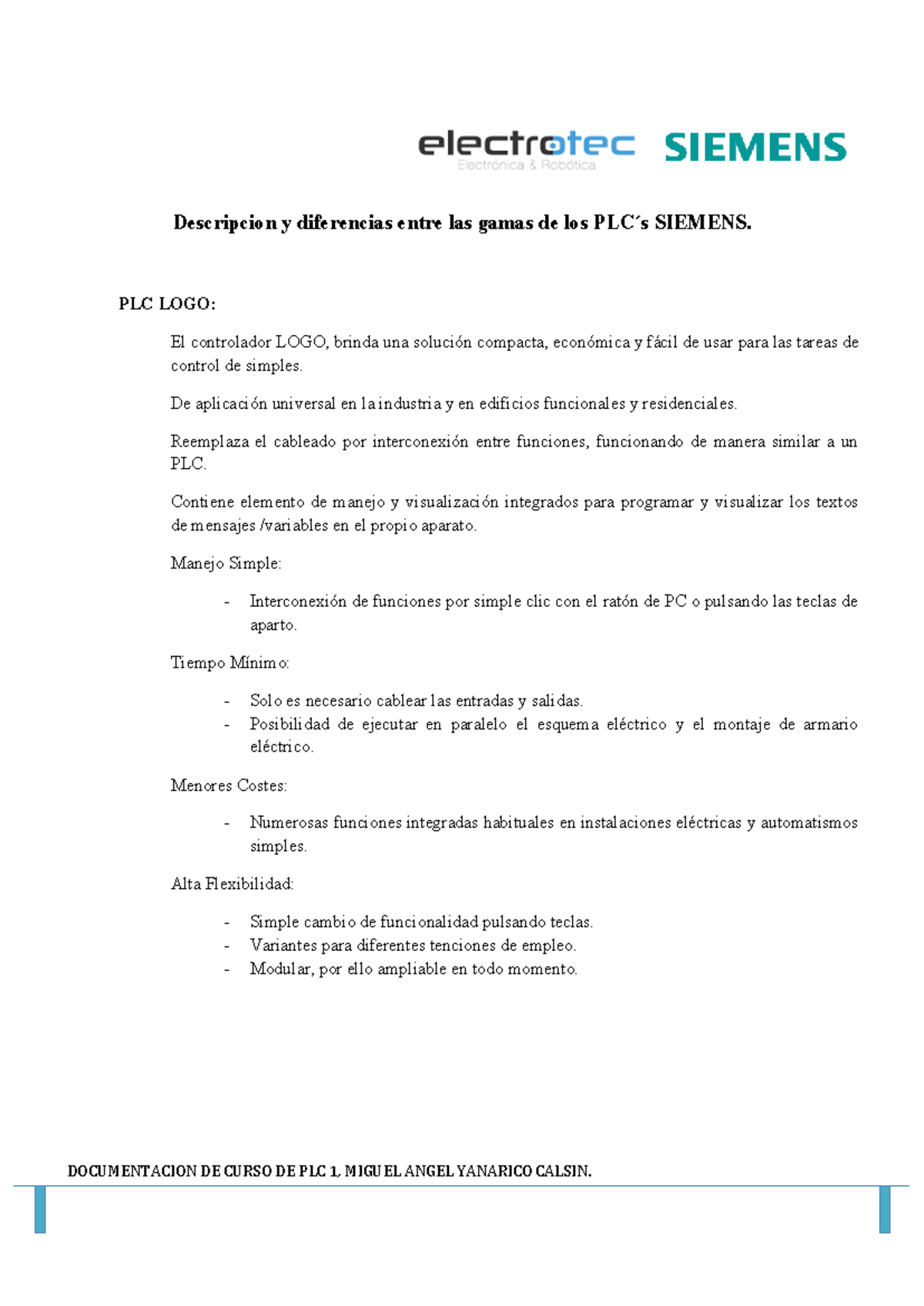 Manual de PLC Siemens - Documentación de Curso PLC 1 - Studocu