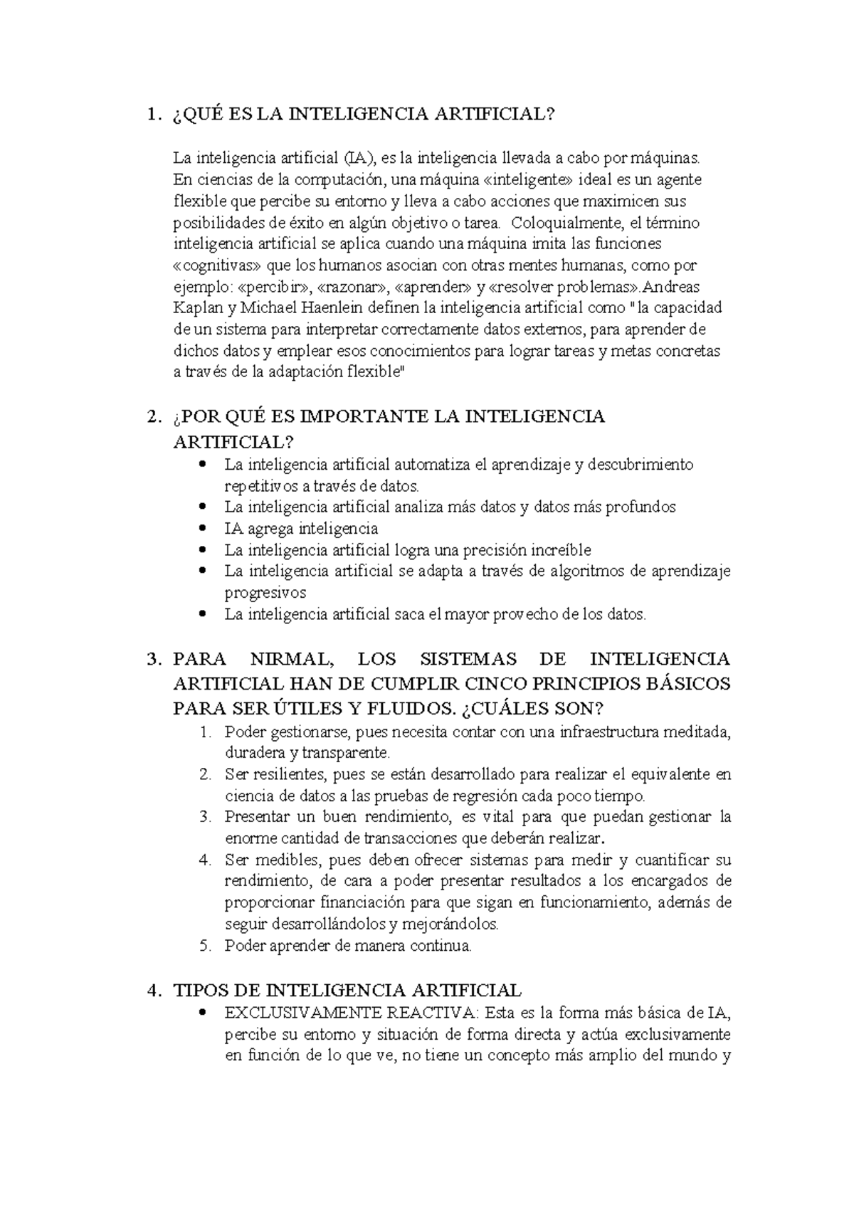 Inteligencia Artificial: Preguntas y Respuestas Esenciales AI101 - Studocu