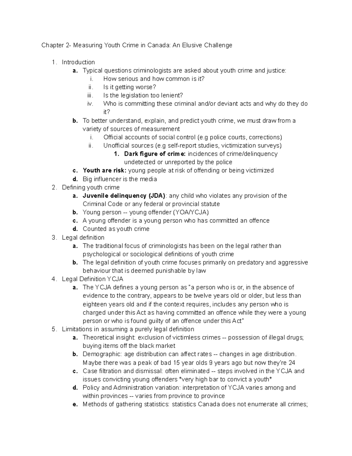 Youth Crime Measurement Challenges & Trends - CH 2 Insights - Studocu
