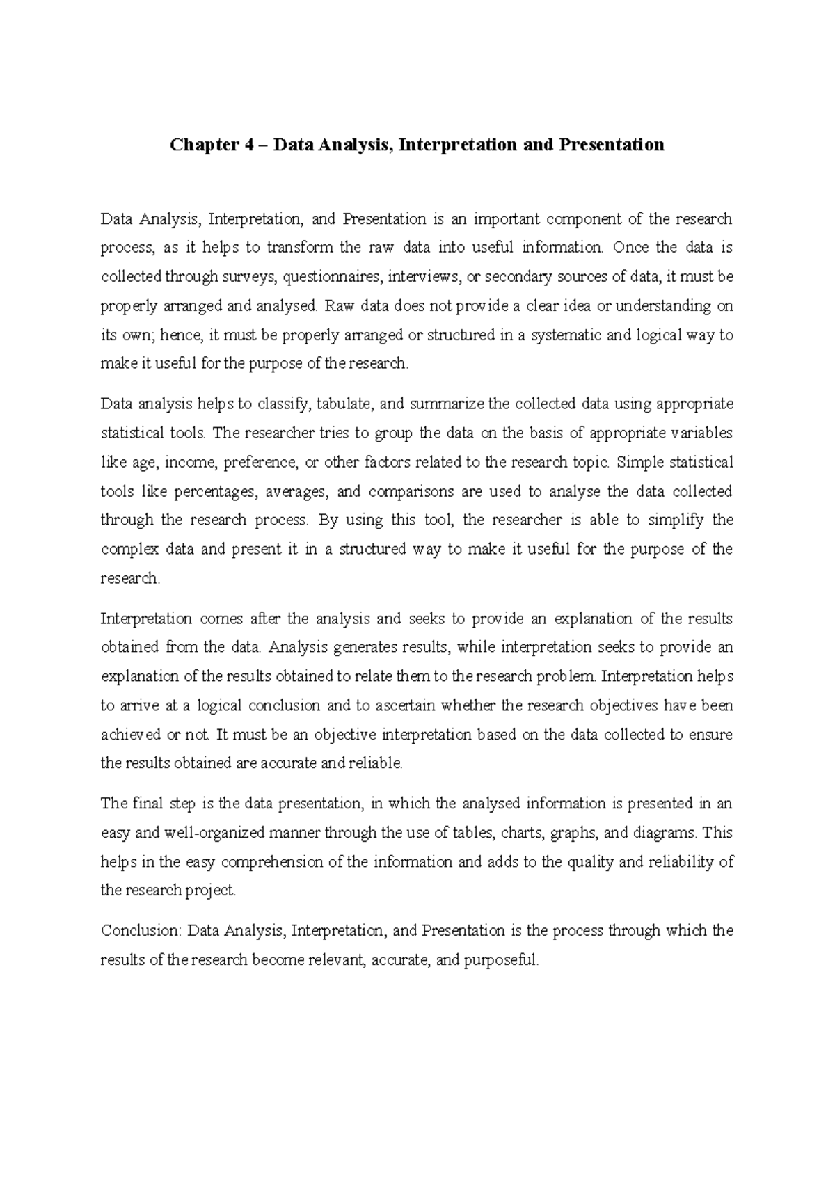 Chapter 4 - Data Analysis, Interpretation & Presentation on Money ...