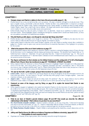 Jasper Jones Study Guide - JASPER JONES STUDY GUIDE YEAR 11 ATAR ...