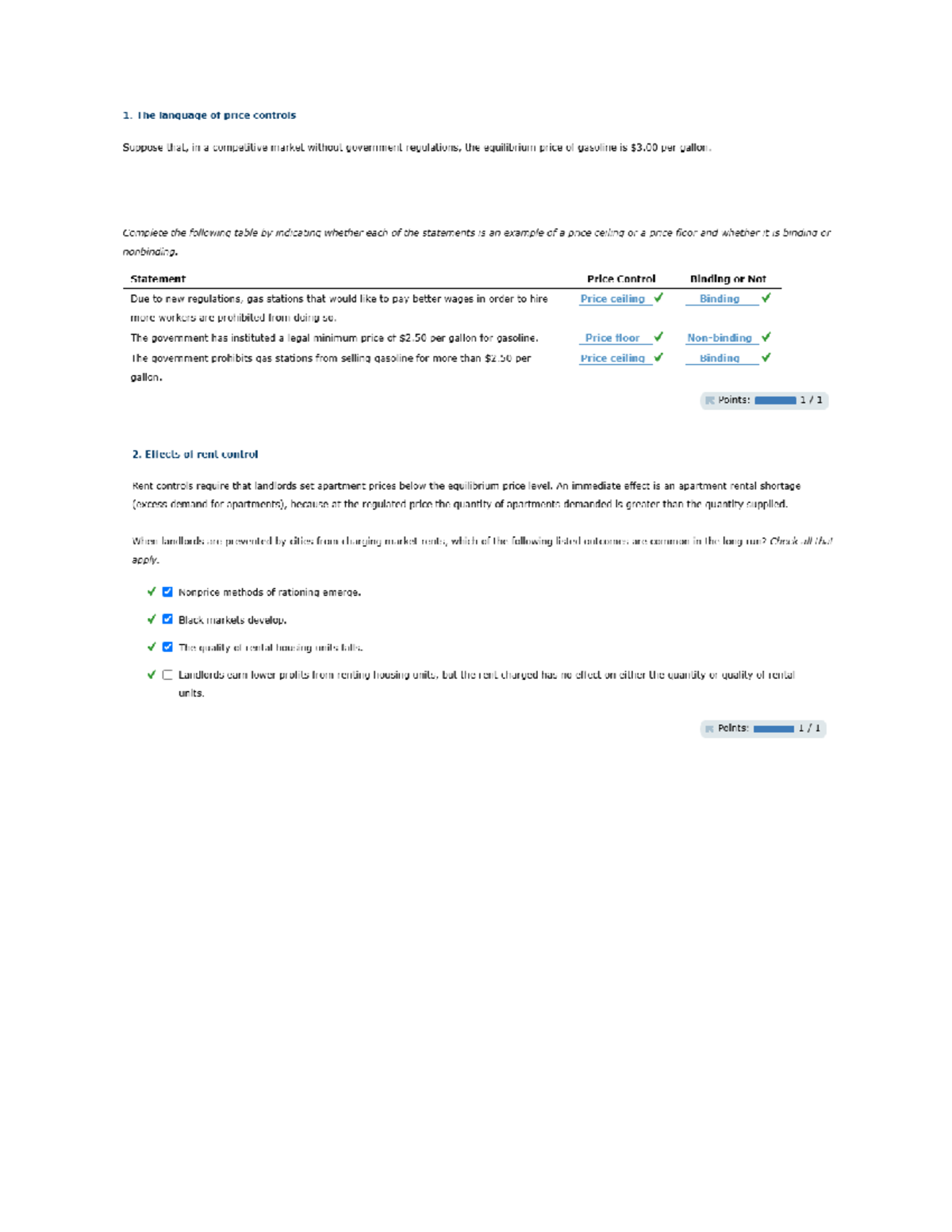 ECON 101 Module 4 Quiz: Price Controls, Externalities & Welfare Analysis - Studocu