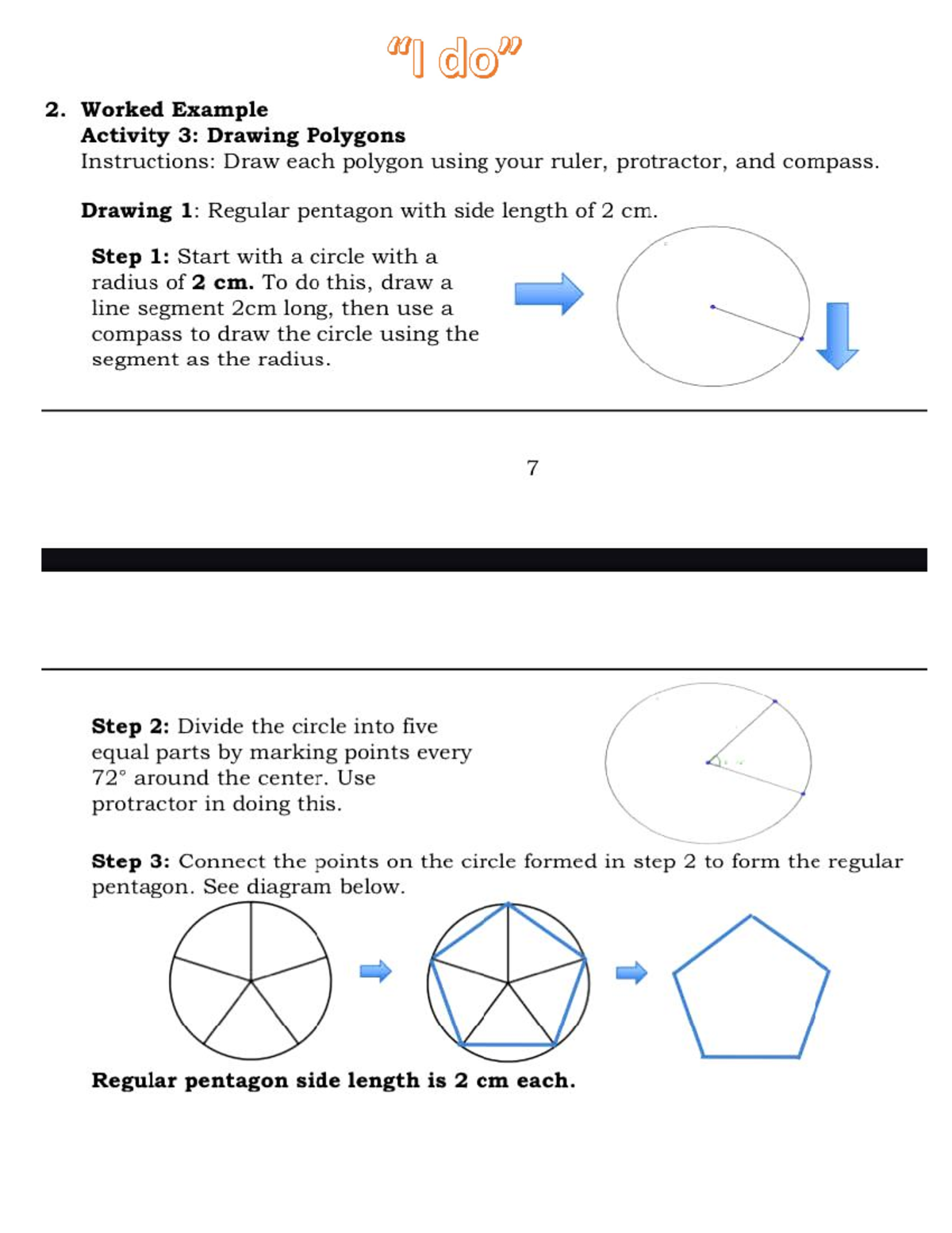 MATH7: Worked Example Activity 3 - Drawing Regular Polygons - Studocu