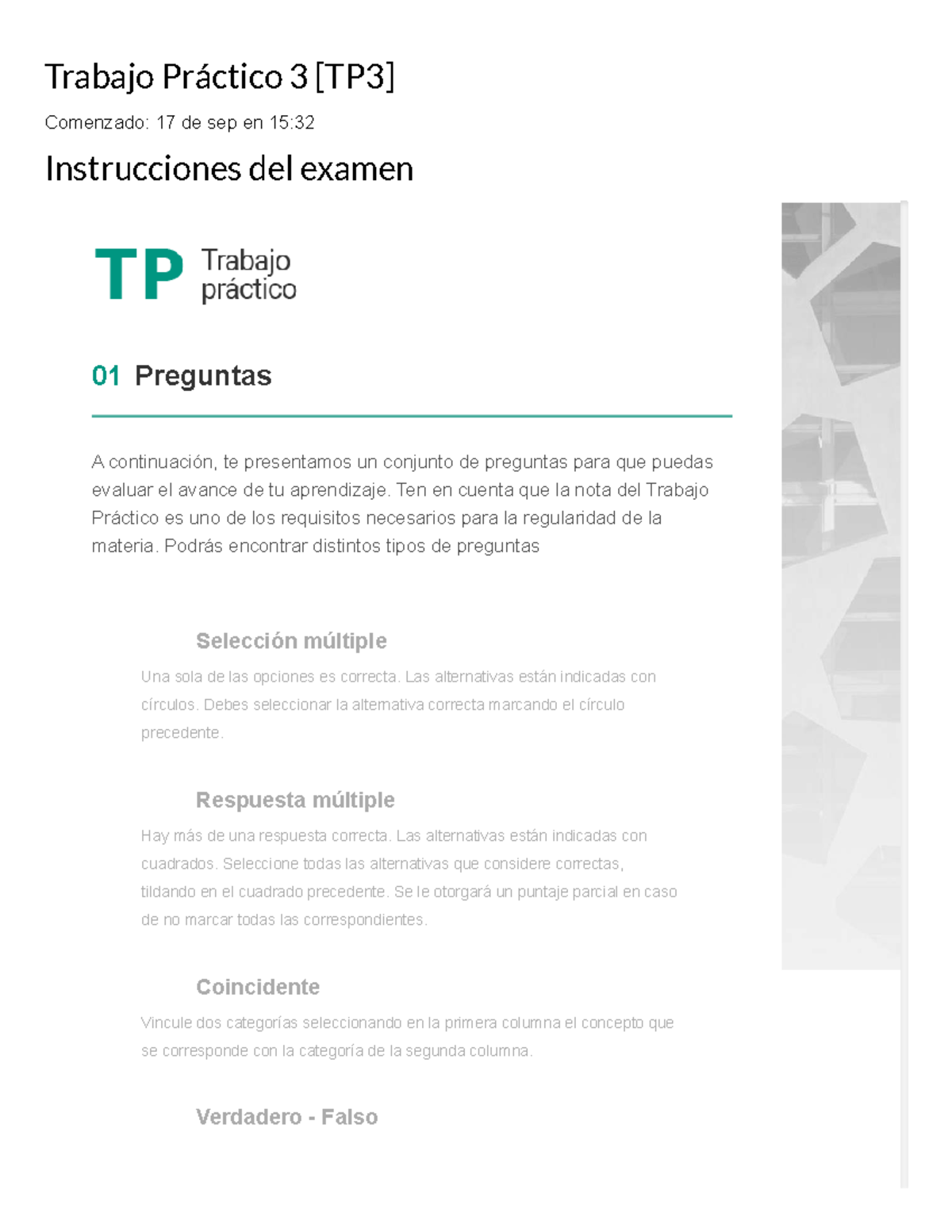 TP3: Instrucciones y Preguntas del Examen sobre Régimen Tributario - Studocu