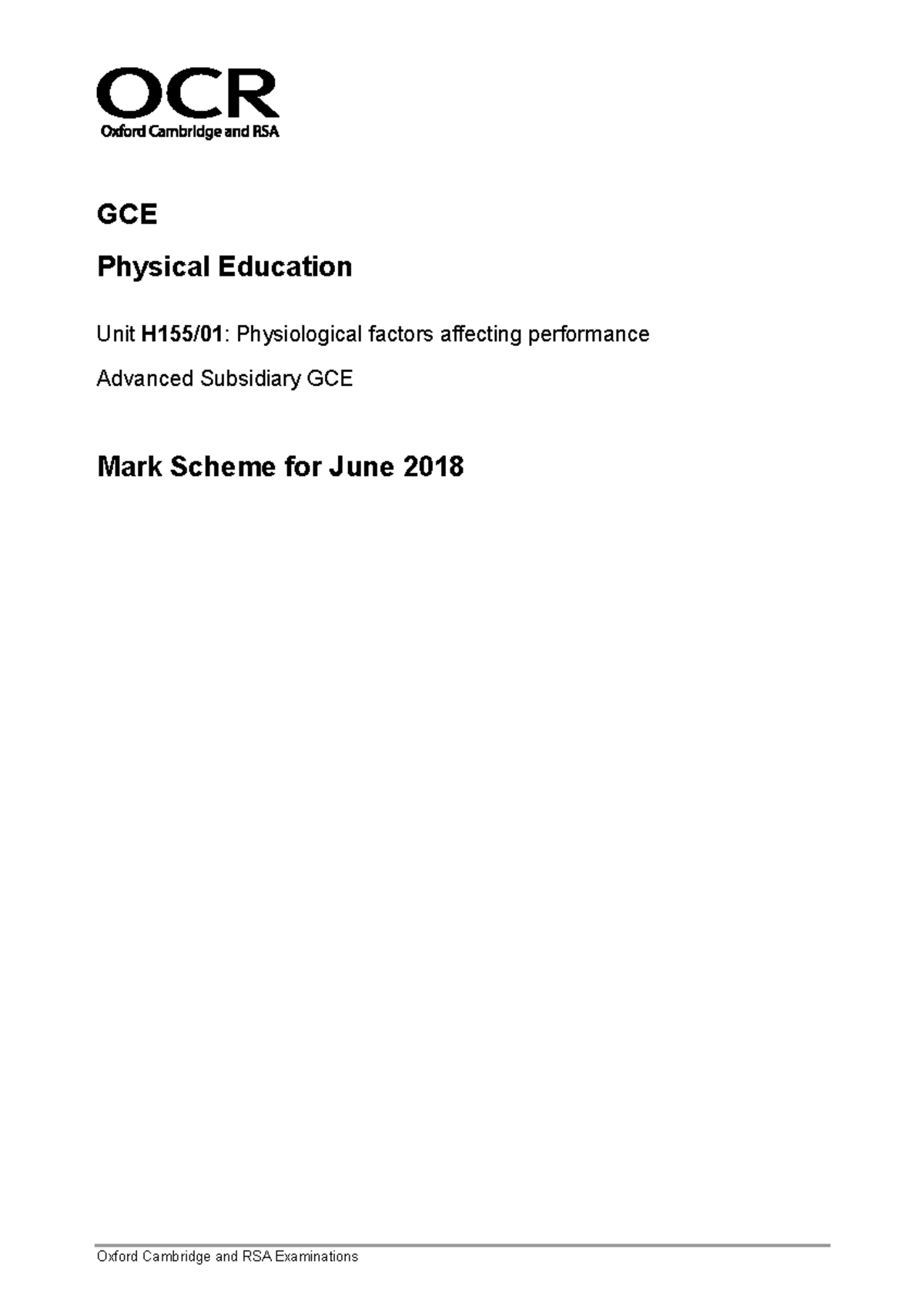 AS level Physical Education A&P MS 2018 - Oxford Cambridge and RSA ...