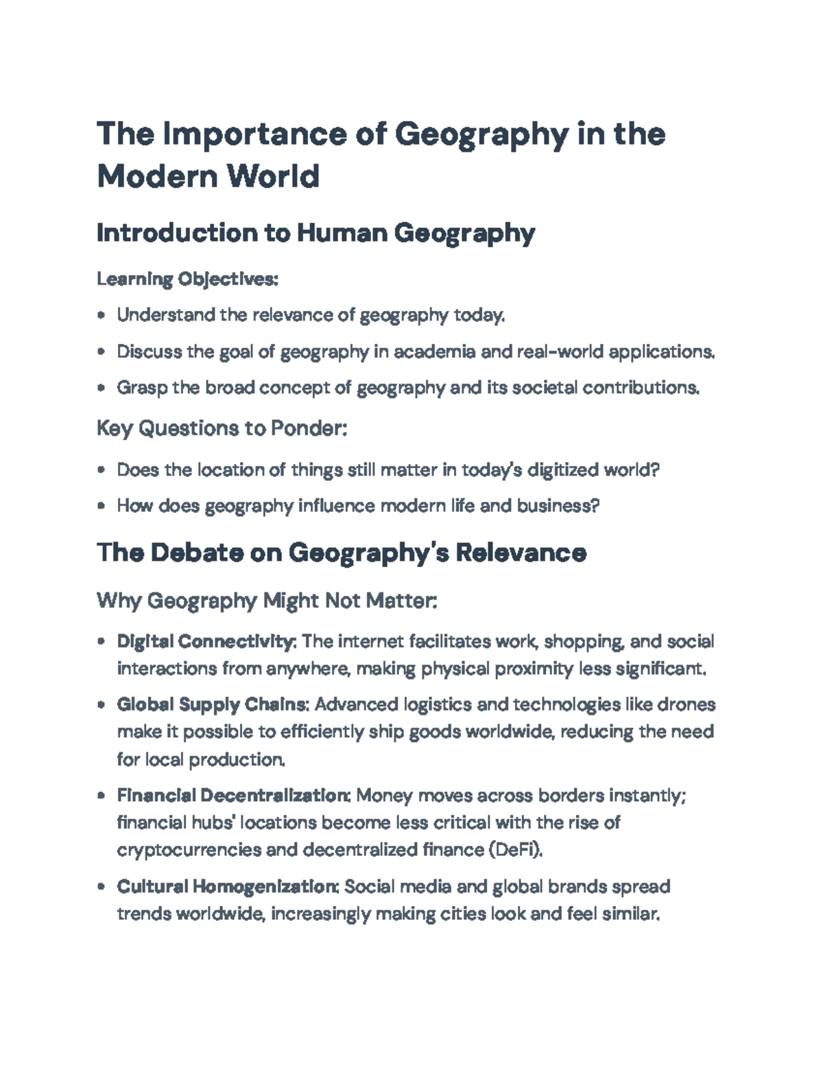 The Importance of Geography in the Modern World: A Comprehensive ...