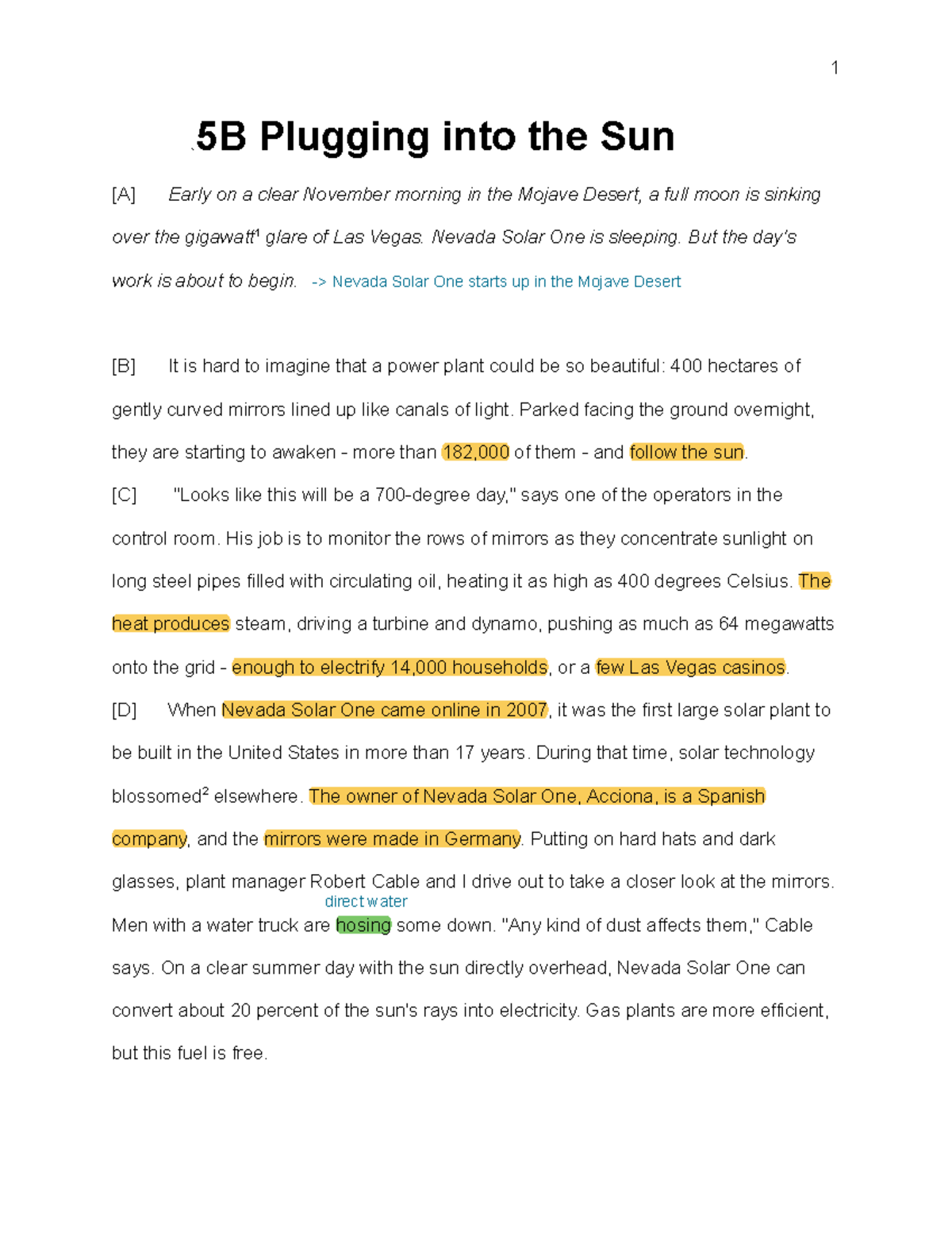 5B Plugging into the Sun-Annotation - 5 5B Plugging into the Sun [A ...