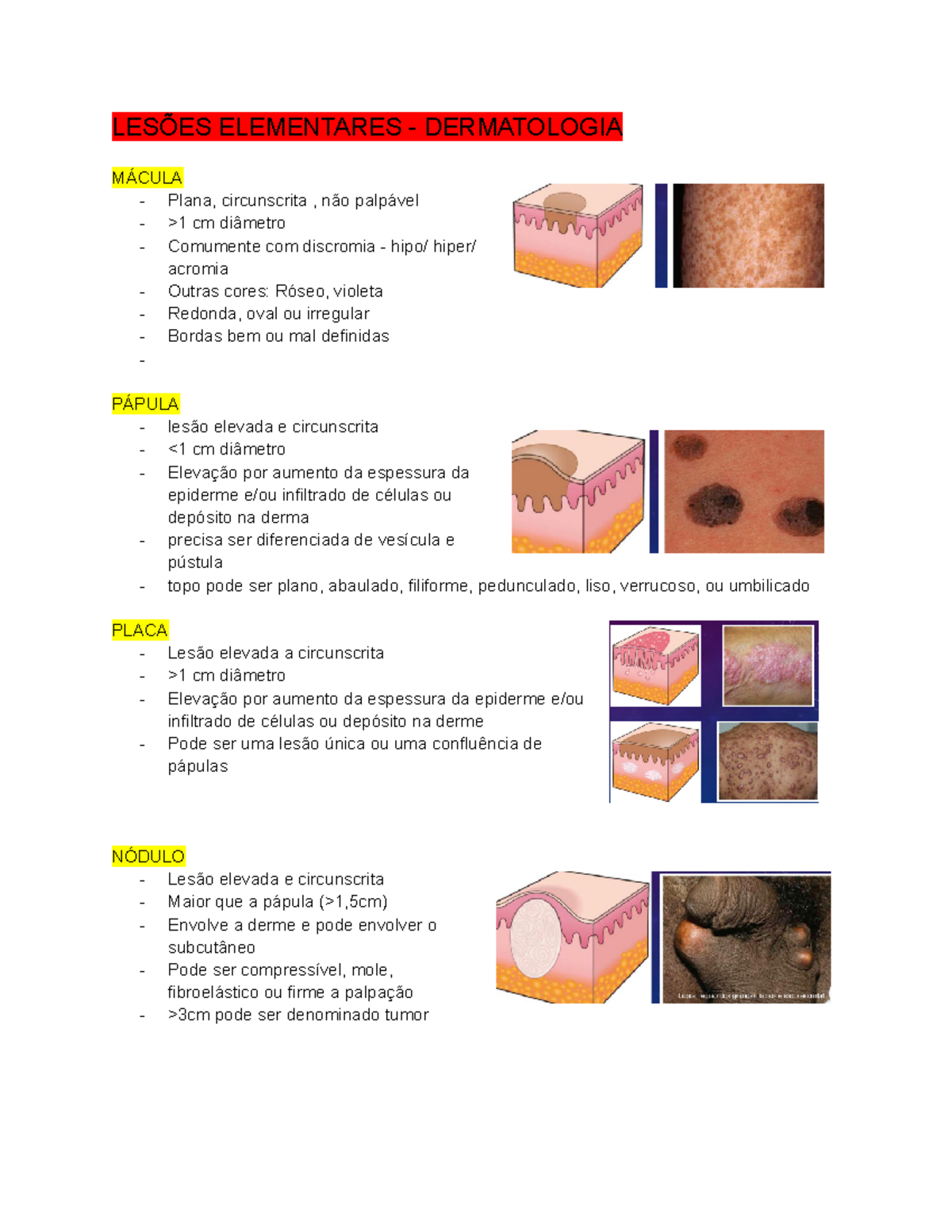 Lesões Elementares em Dermatologia: Classificação e Características ...