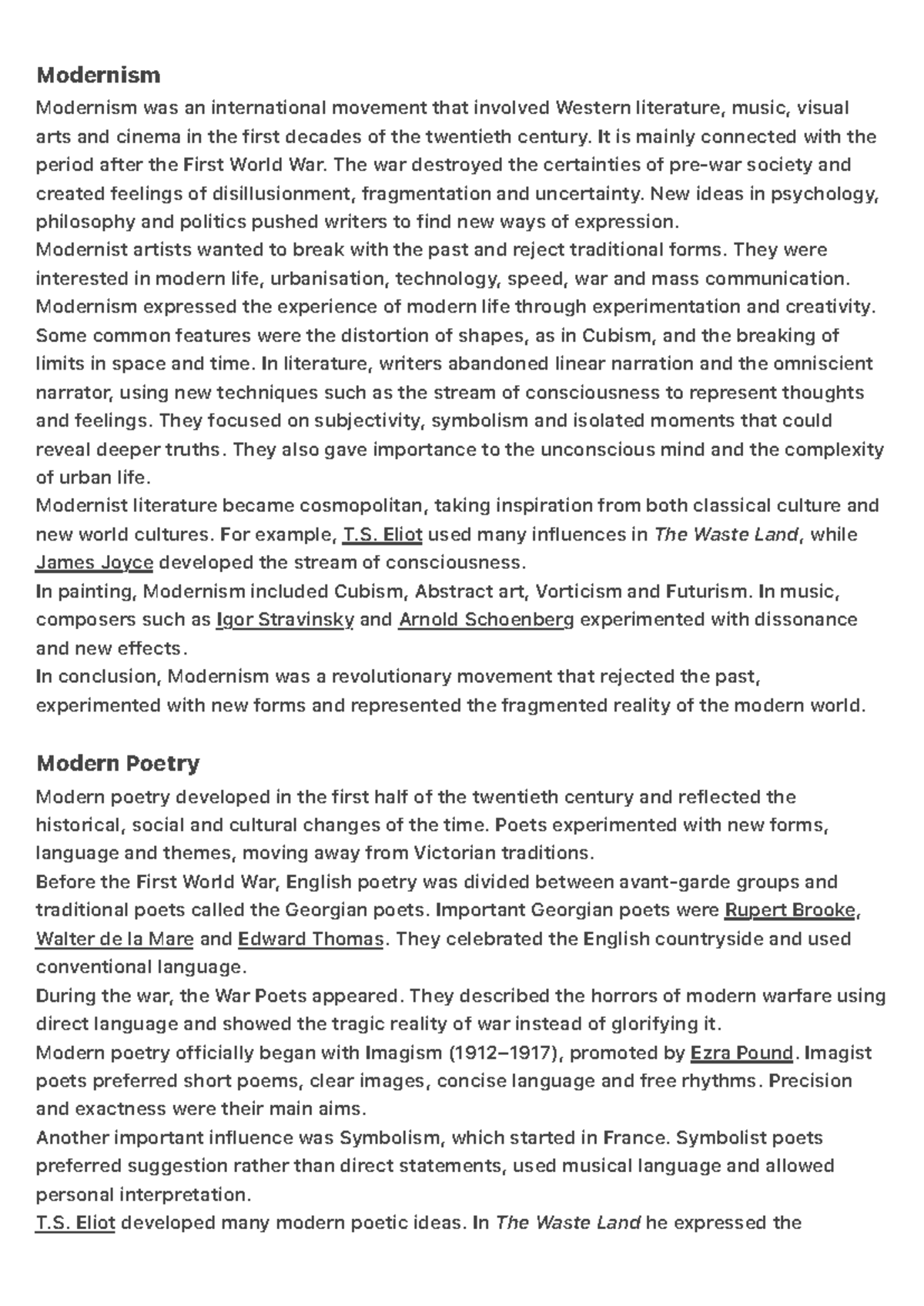 Modernism in English Literature: Key Concepts and Techniques - Studocu