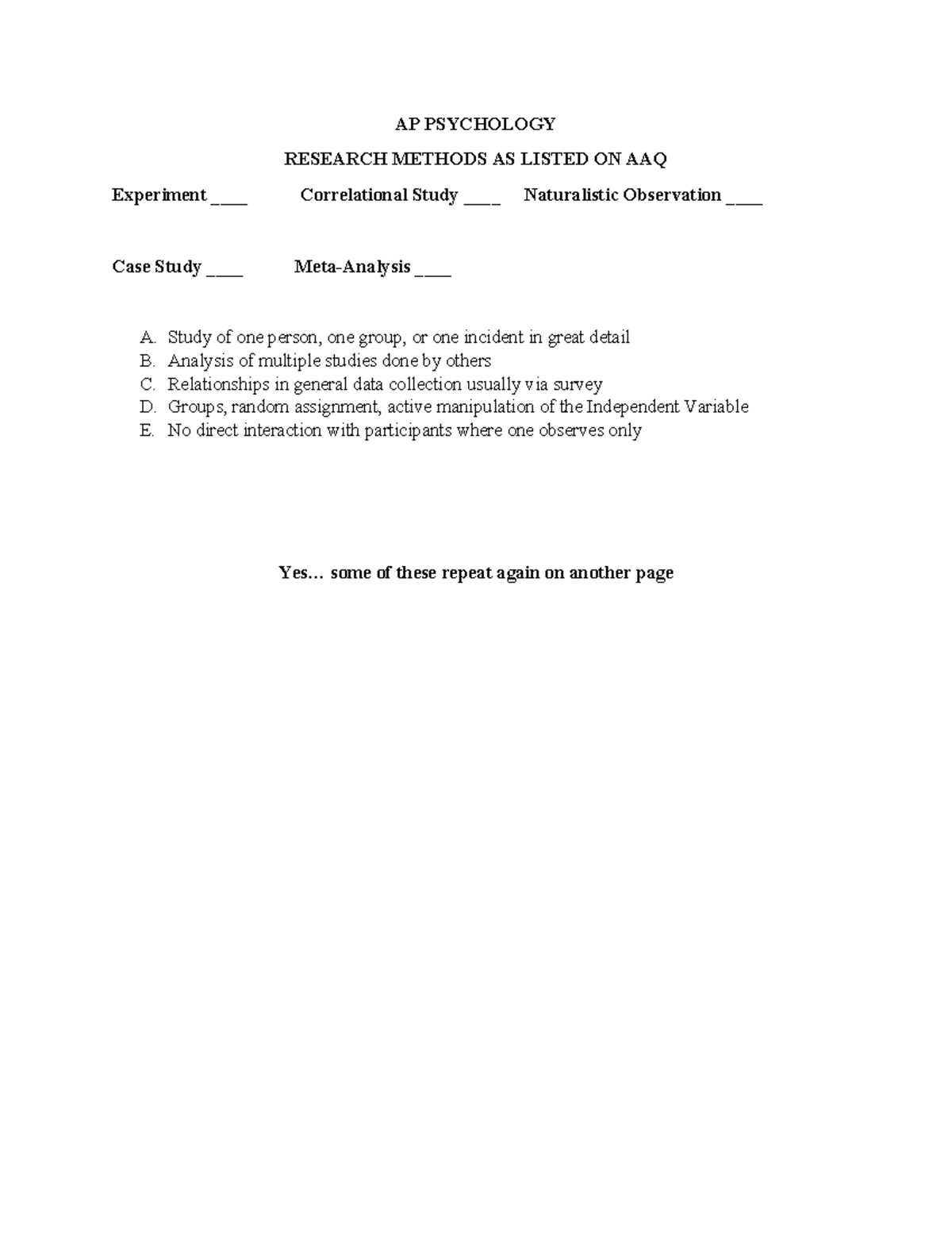 AP Psychology: Research Methods, Brain Function & Perception Study ...