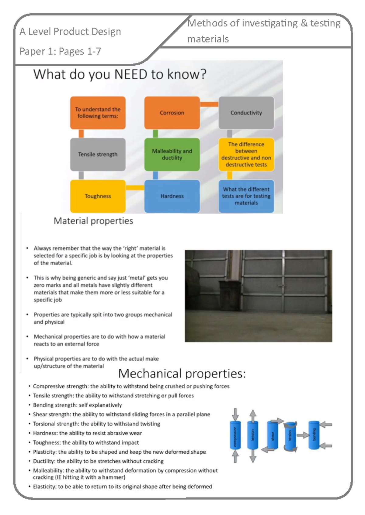 Methods of investigating - testing materials - A Level Product Design ...