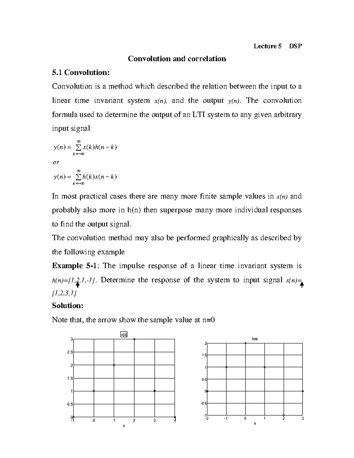 Lecture 5H - DSP Convolution & Correlation Overview - Studocu