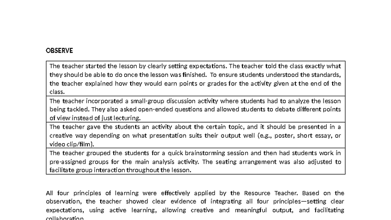 FS1 9-10 - Observations and Reflections on Effective Teaching ...