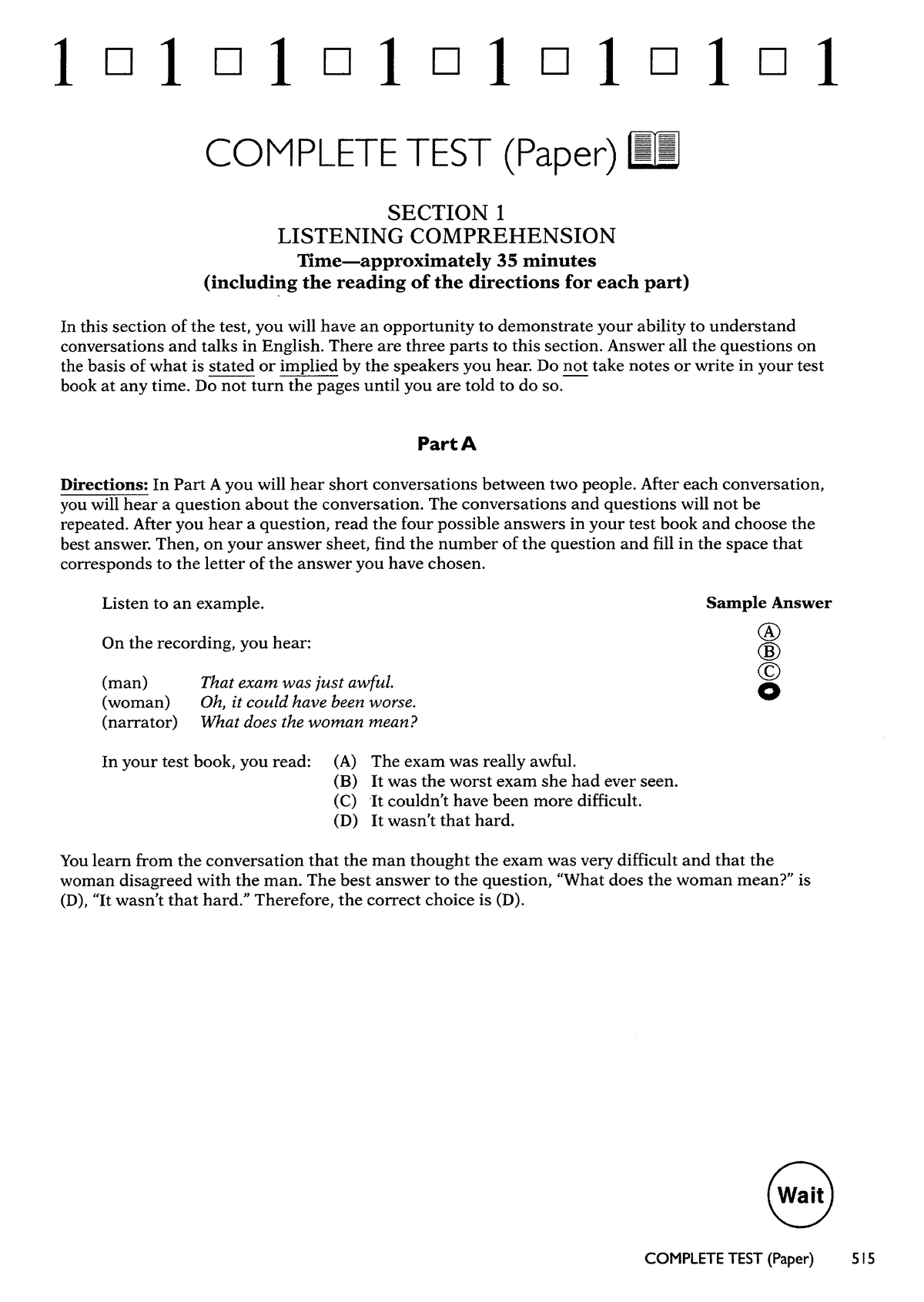 Complete TOEFL Paper Listening Comprehension Test - Studocu