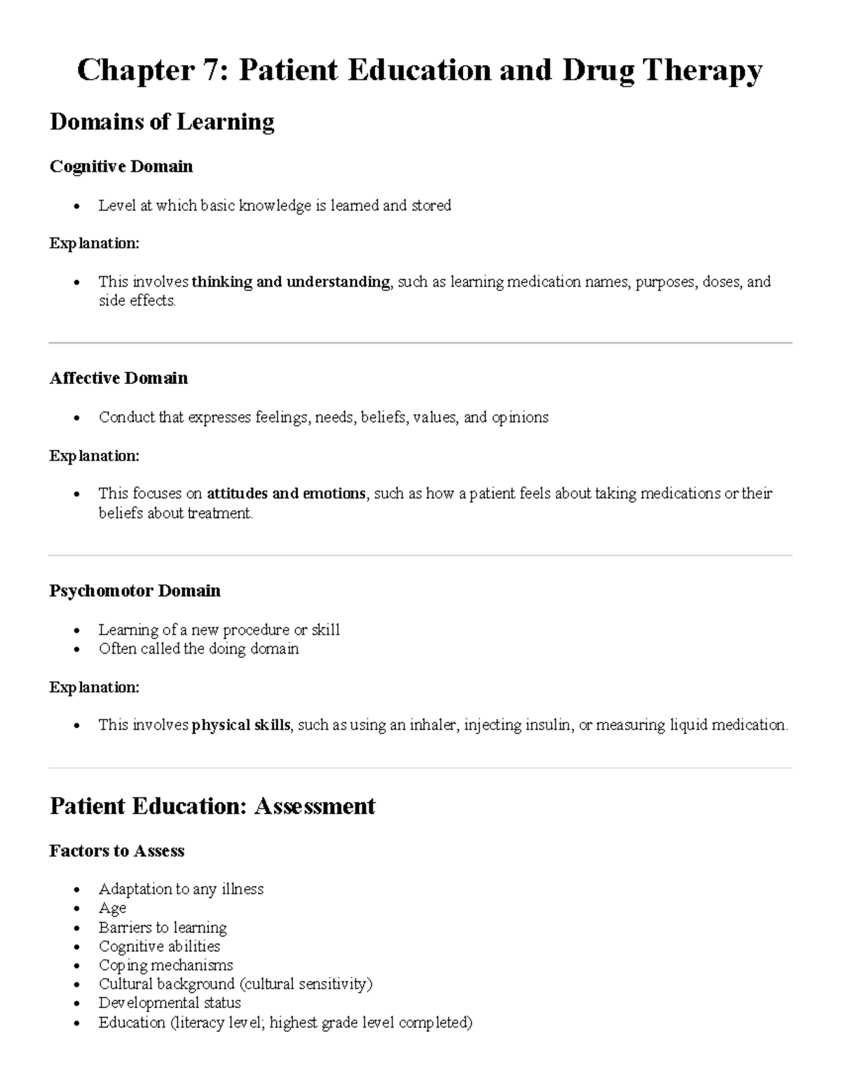 Chapter 7: Patient Education & Drug Therapy - Holistic Health Notes ...