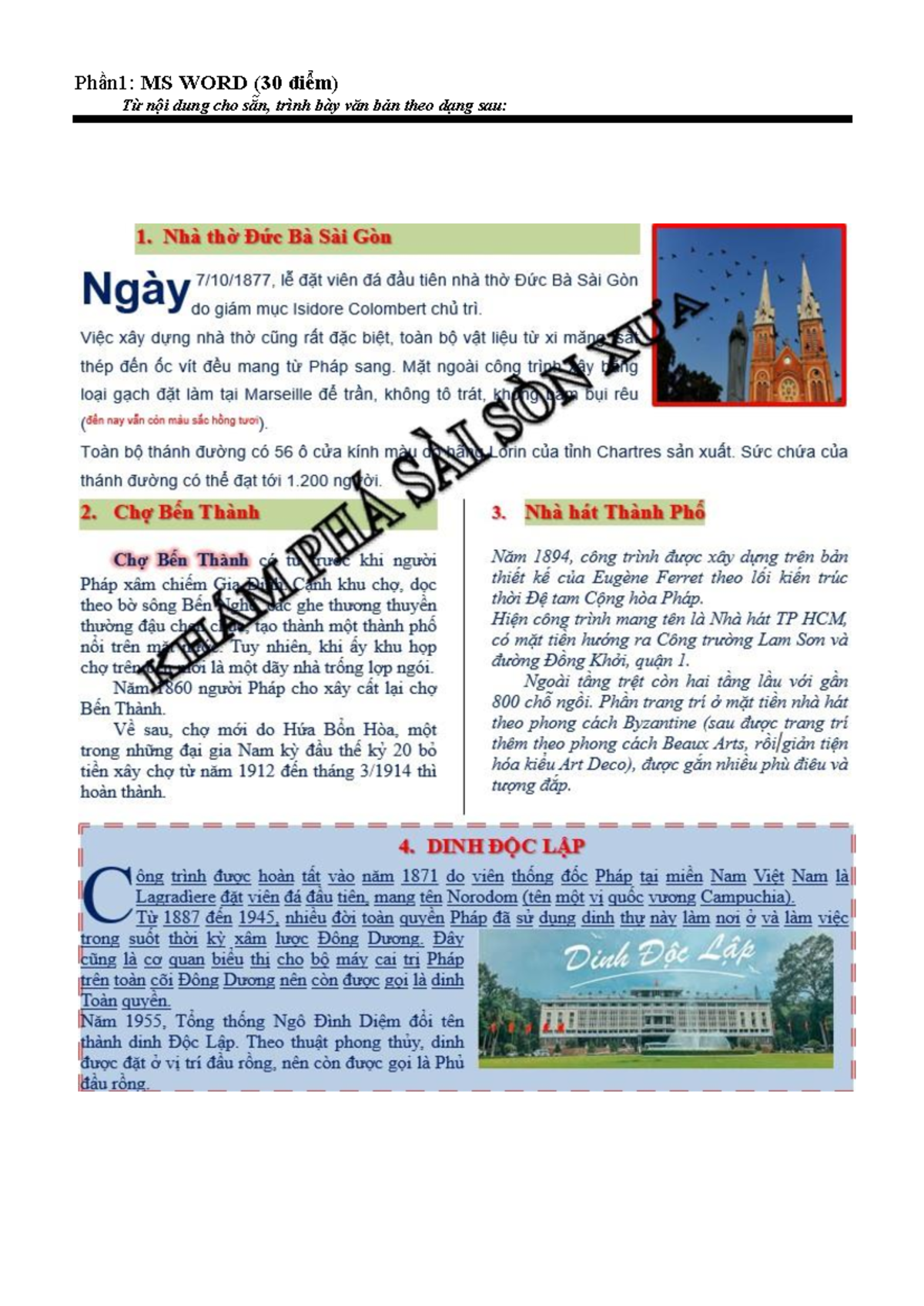 Bài Tập MS WORD & MS EXCEL: Công Ty Du Lịch Xanh 2020 - Studocu