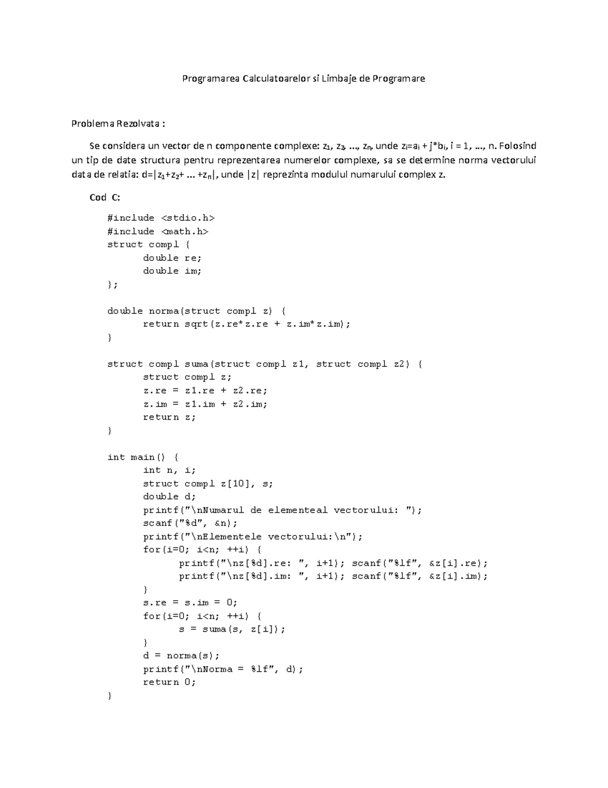 L9 - series of exercises with one resolved - Programarea ...
