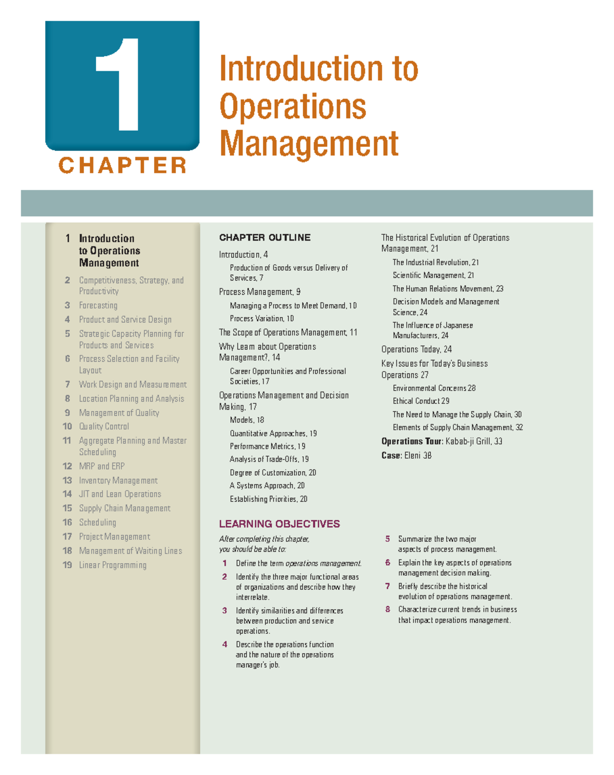 OM 101: Introduction to Operations Management - Chapter Overview - Studocu