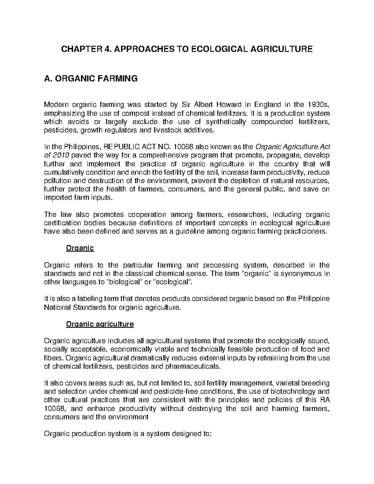 Approaches to Ecological Agriculture: Organic, Biodynamic, & Natural ...