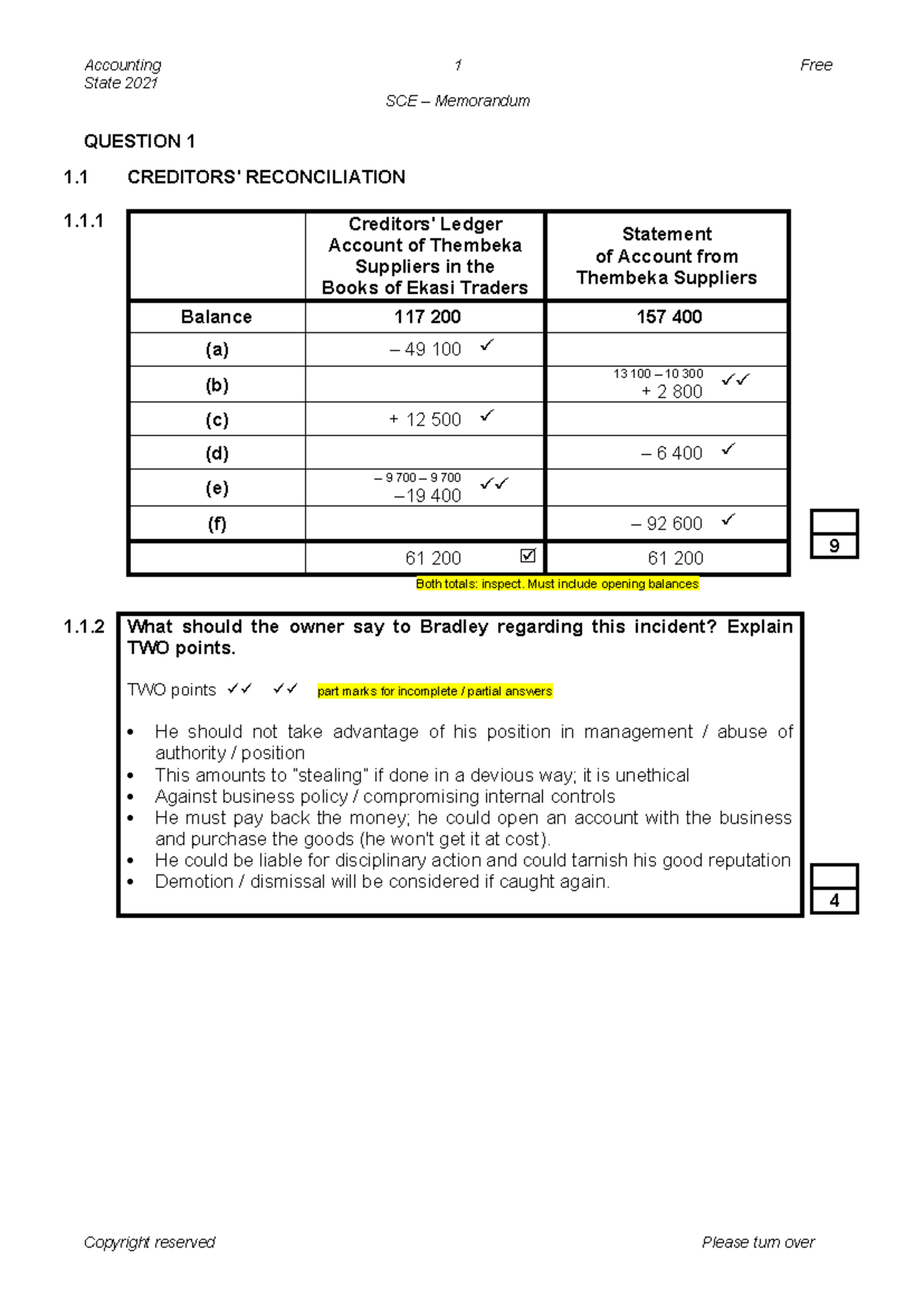 Accounting SCE Memorandum: Reconciliation & Internal Controls Analysis ...