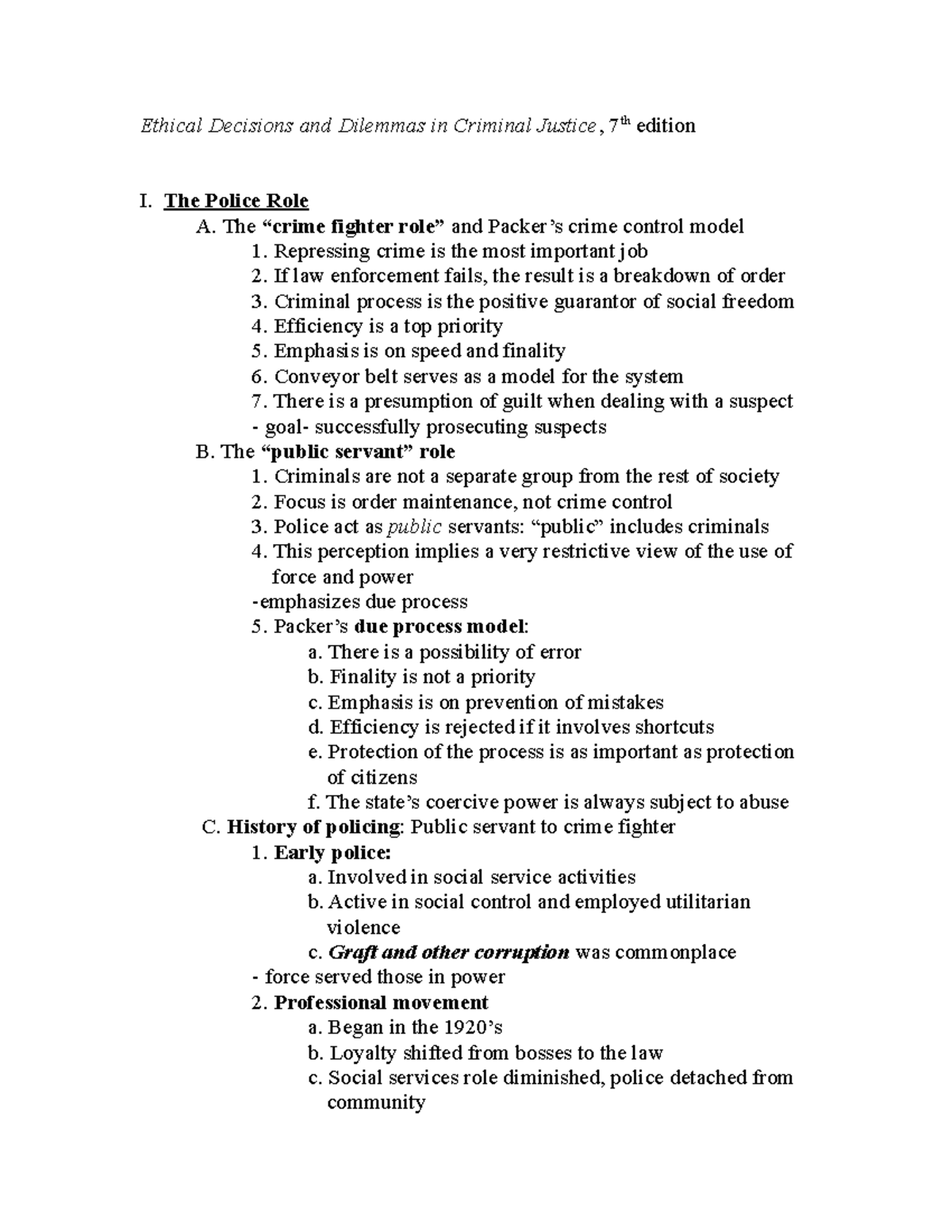 CJ 101: Chapter 5 - Ethical Decisions in Criminal Justice Notes - Studocu