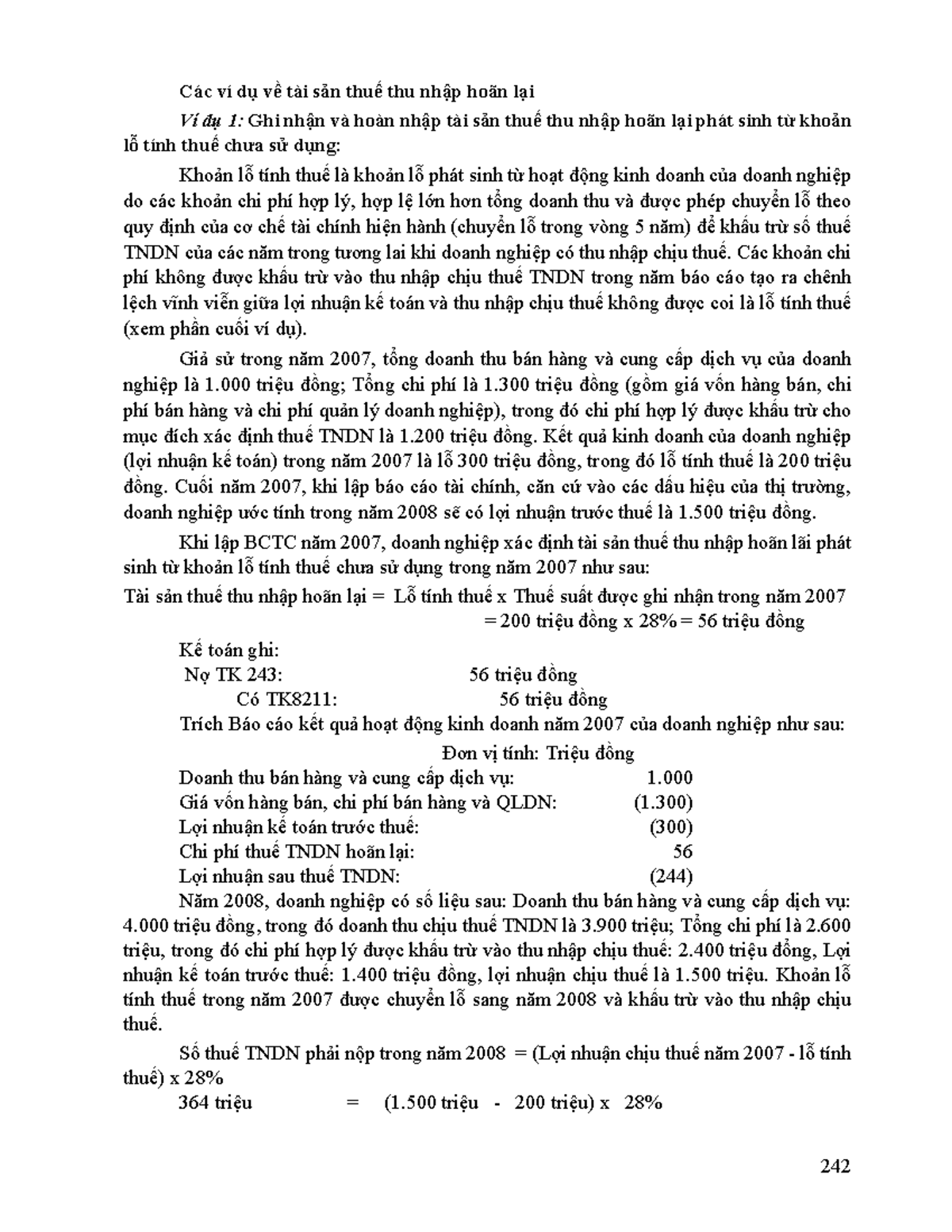 Ví dụ về tài sản thuế thu nhập hoãn lại - Các ví dÿ vß tài s¿n thu¿ thu nh¿p hoãn l¿i Ví dÿ 1 ...