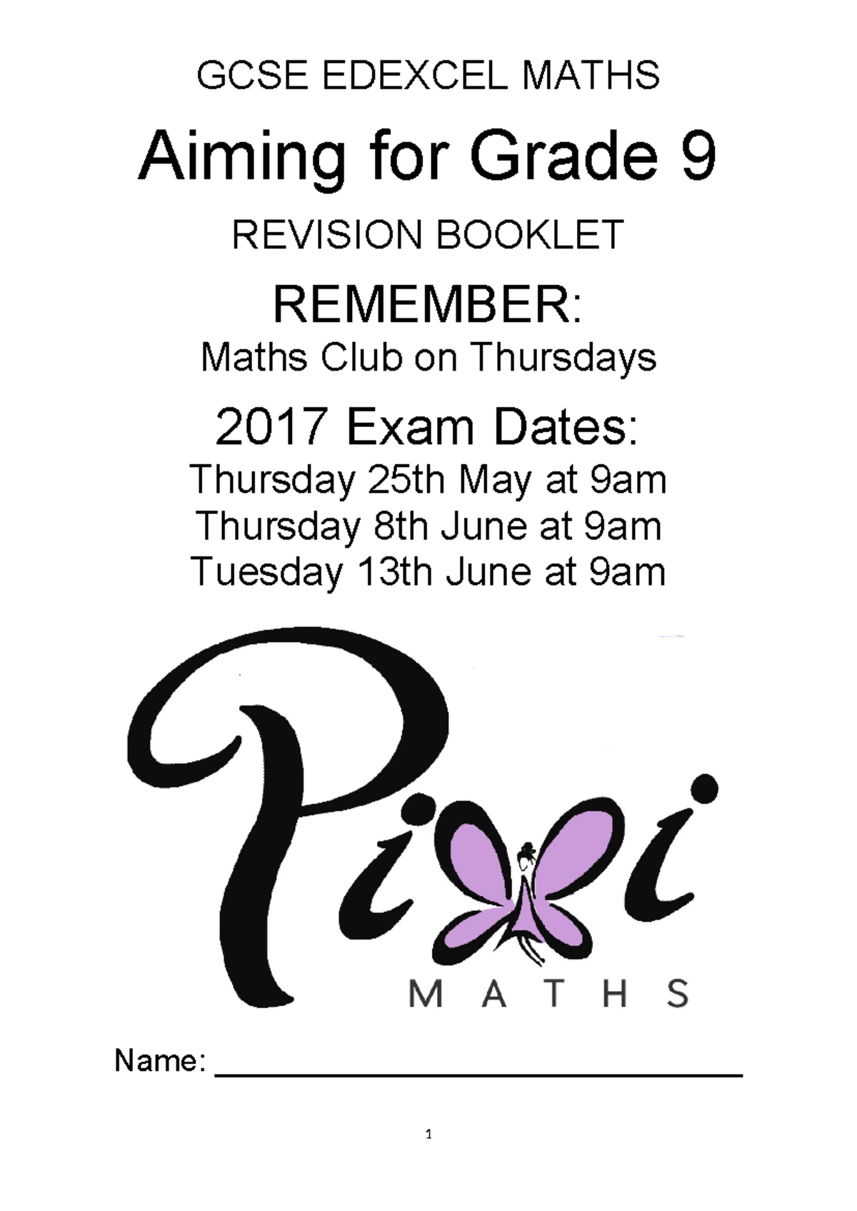 GCSE EDEXCEL MATHS Revision Booklet for Aiming Grade 9 - Studocu