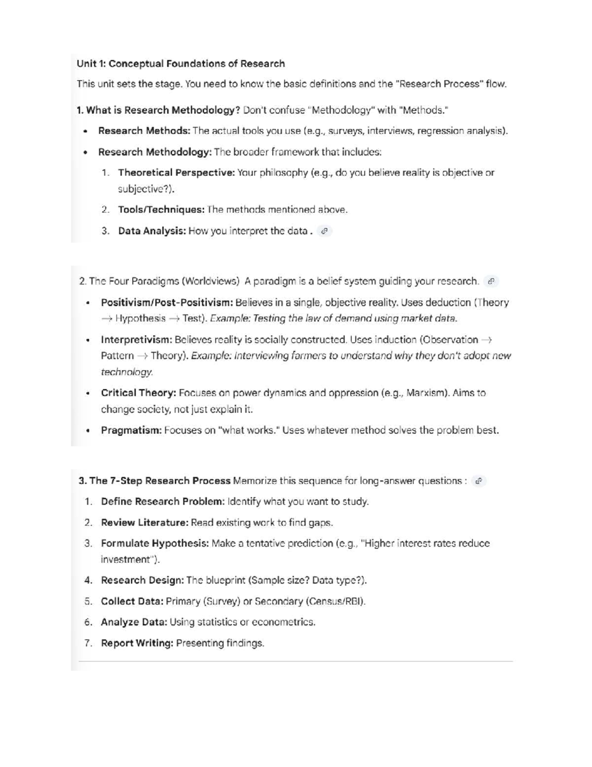 Unit 1: Foundations of Research Methodology and Paradigms - Studocu