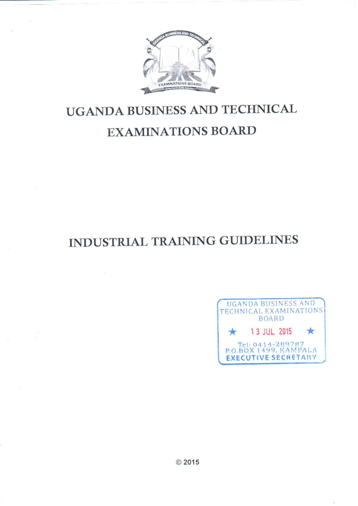 Industrial Training Guidelines for Tech Dip Programs: UBTEB Insights ...