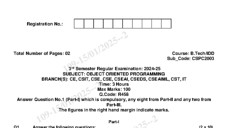 Java Practice Material for CSPC2003: Object Oriented Programming - Studocu