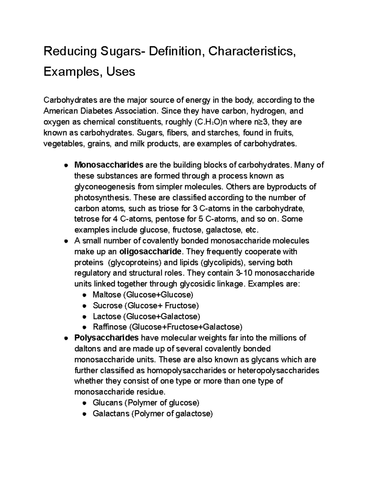 Reducing Sugars- Definition, Characteristics, Examples, Uses - Reducing Sugars- Definition ...