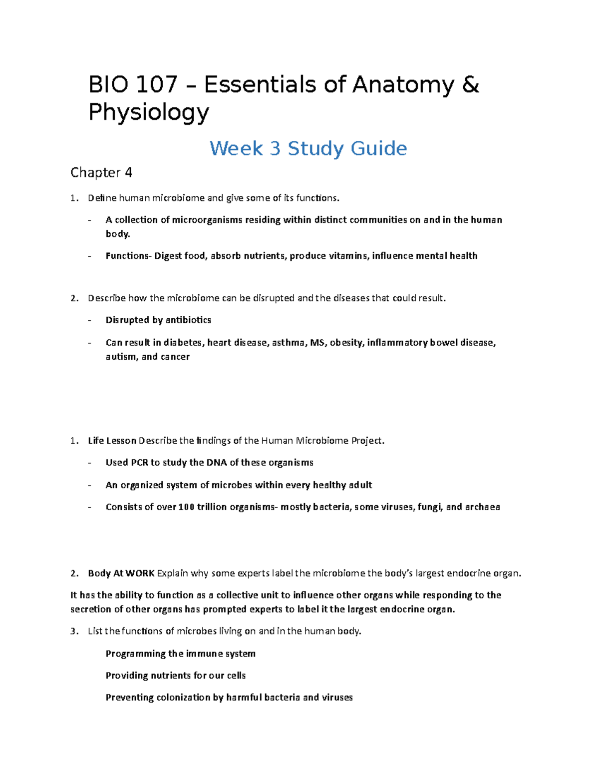 Chapter 4- Anatomy - BIO 107 – Essentials of Anatomy & Physiology Week ...