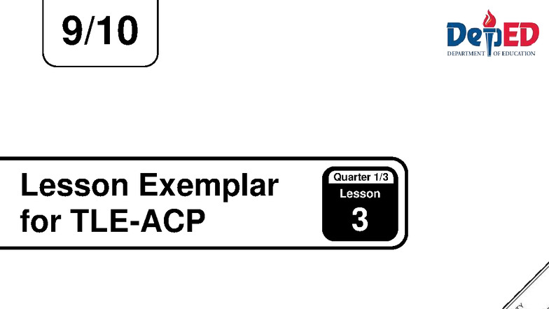 Q1 Q3 LE TLE-ACP 9-10 Lesson 3: Agricultural Crop Production Exemplar - Studocu