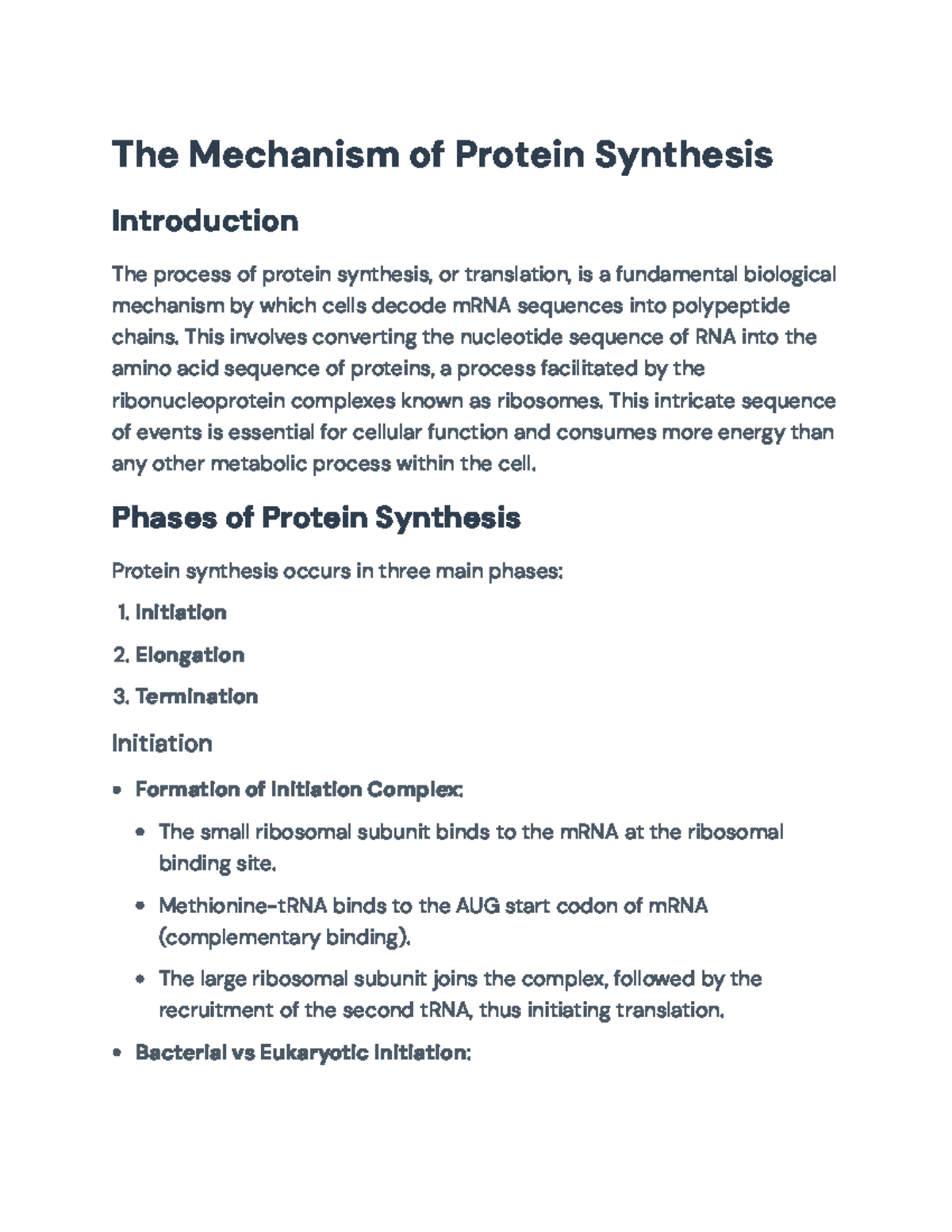 Protein Synthesis Mechanism Overview: Translation Process and Phases ...