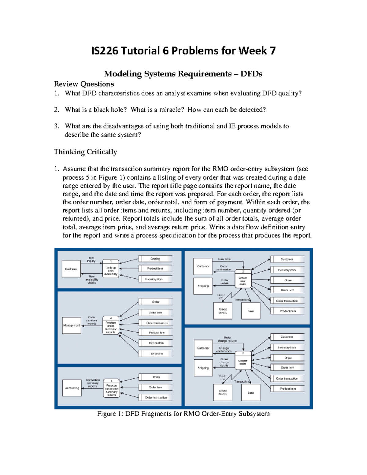 IS226 Tutorial 6 - DFDs & System Requirements Case Study - Studocu