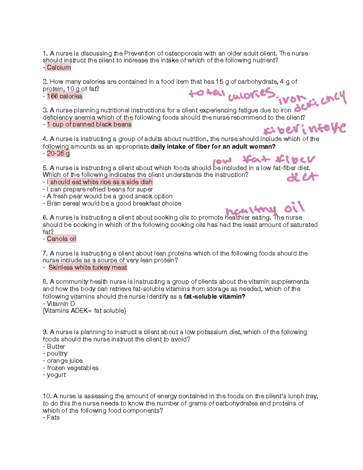 Nutrition Exam 1 - Key Concepts and Study Guide for Success - Studocu