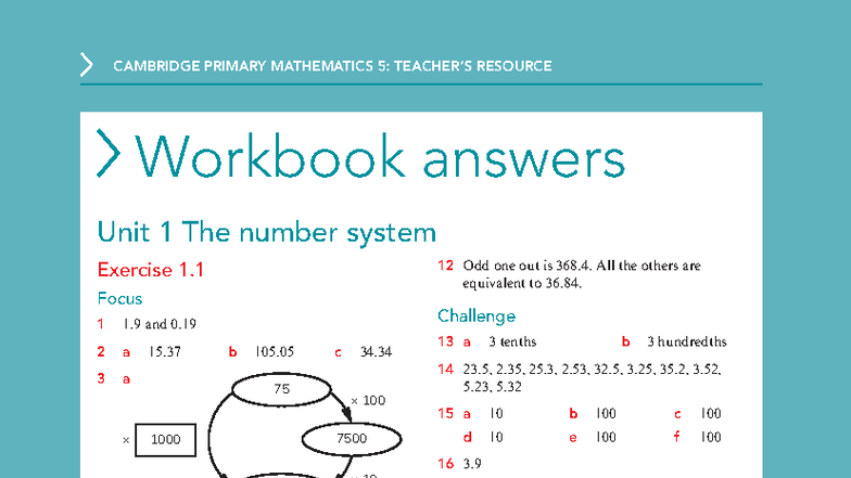 CAMBRIDGE PRIMARY MATHEMATICS 5: RESOURCE Workbook Answers - Studocu