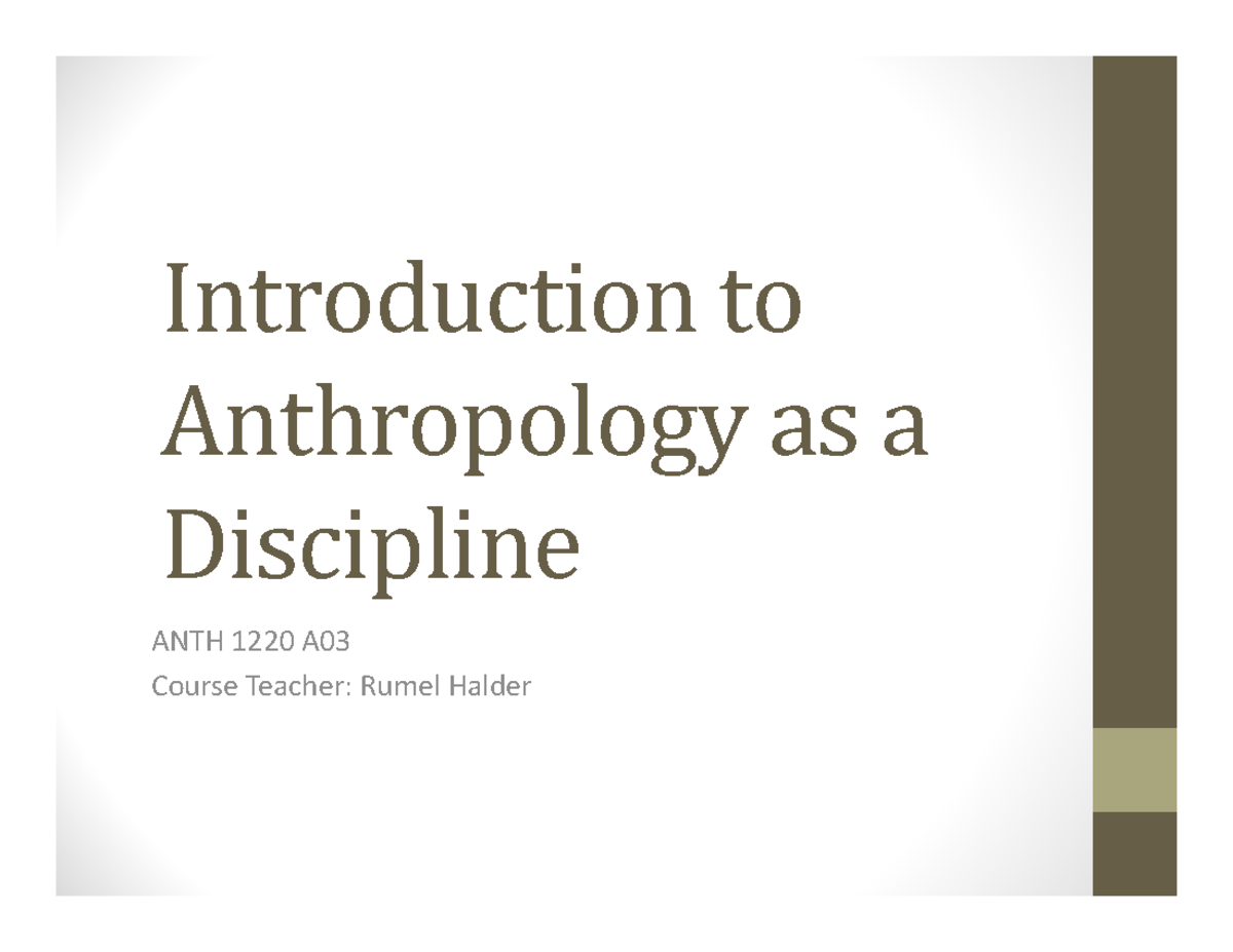 Introduction to Anthropology Subfields - Introduction to Anthropology ...