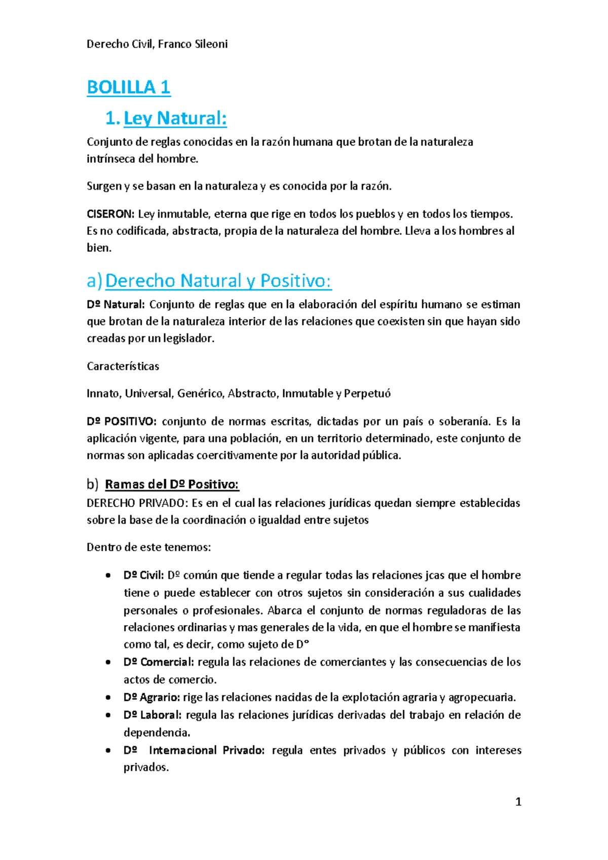 Unidad 1: Introducción al Derecho Civil y sus Fundamentos - Studocu
