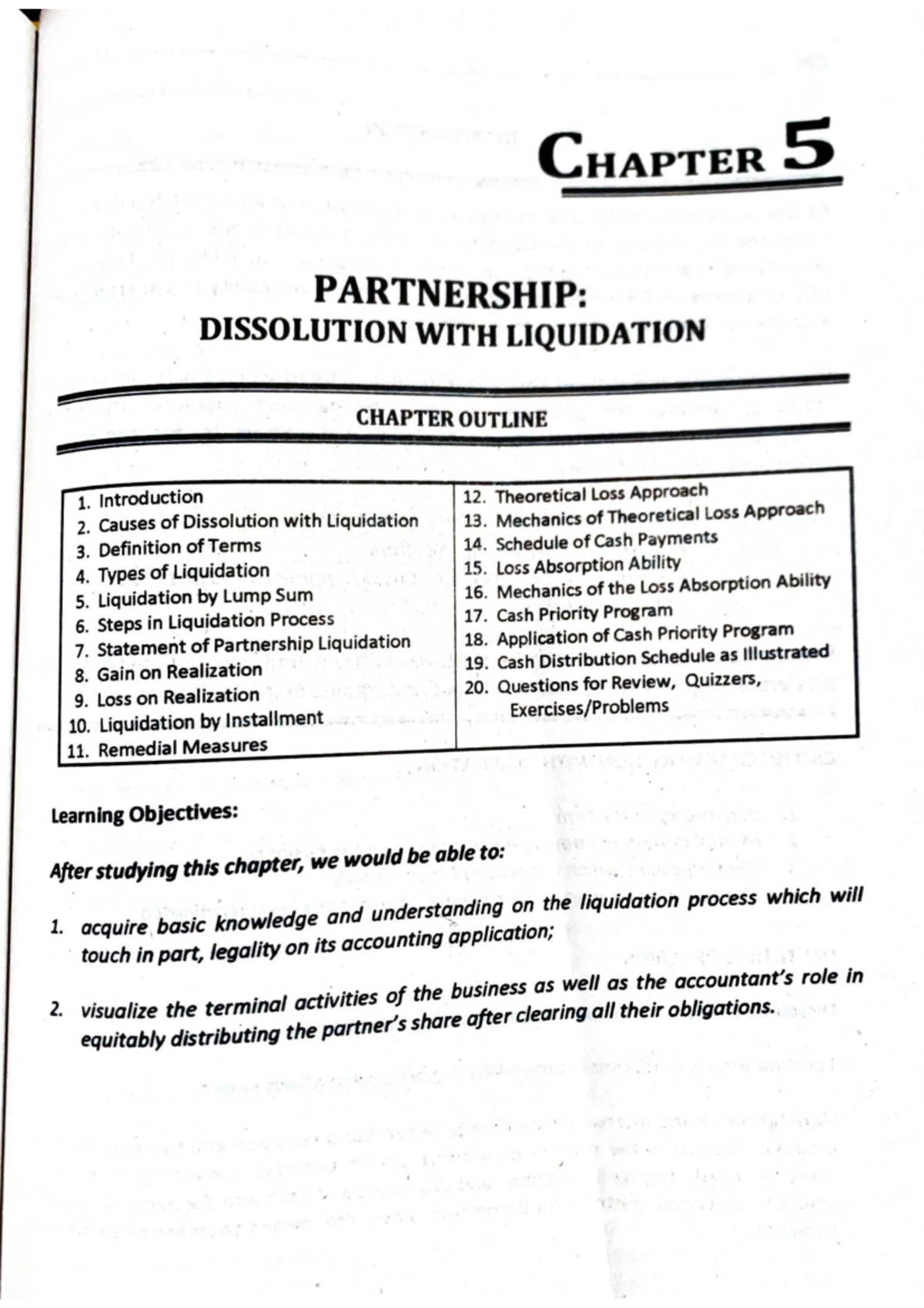 Chapter 5: Partnership Dissolution & Liquidation - Acctng 111 - Studocu