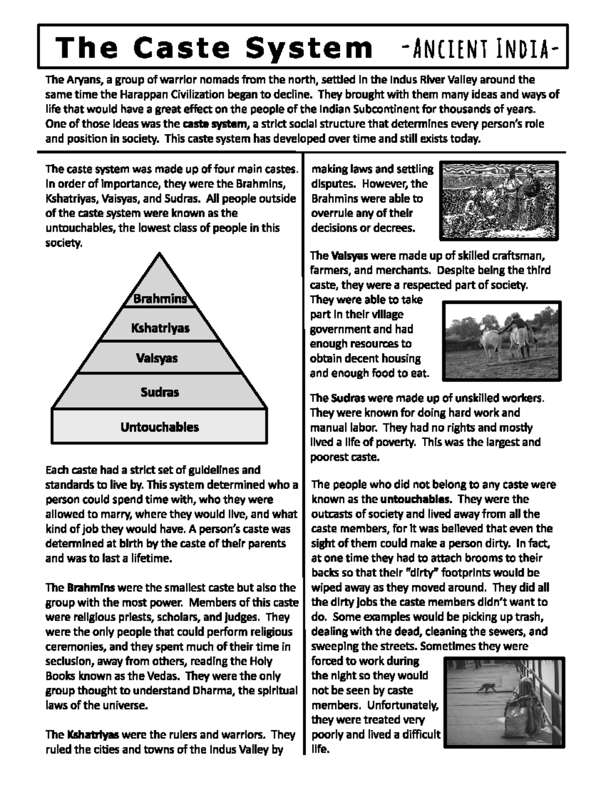 The Caste System in Ancient India: Structure and Impact Analysis - Studocu