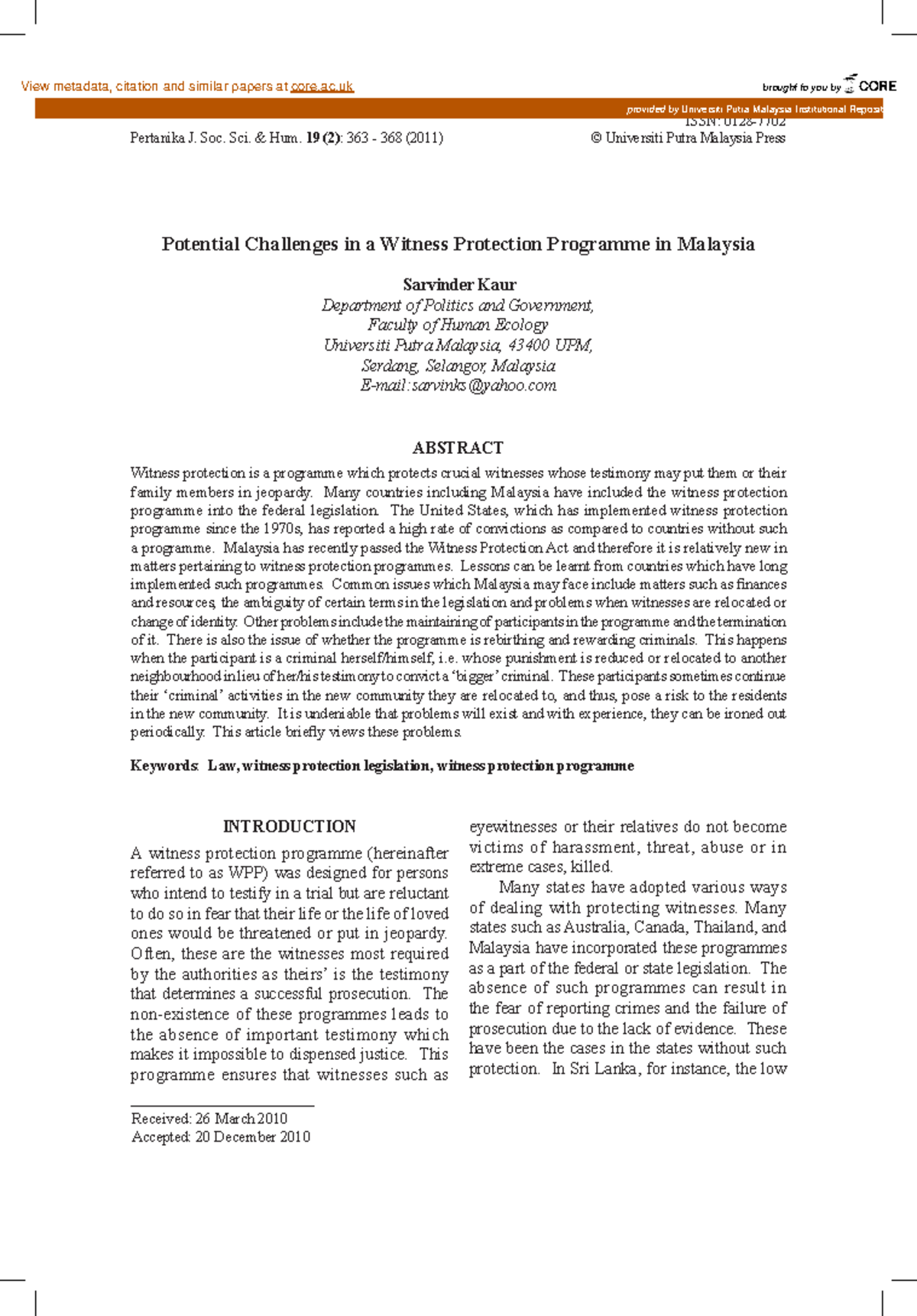 153820339 - Witness protection is a programme which protects crucial ...