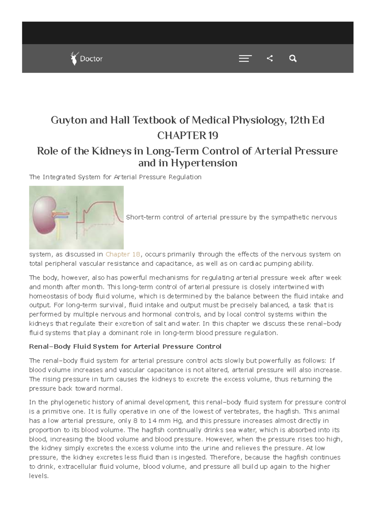 Chapter 19 Summary: Kidney Role in Long-Term Arterial Pressure Control ...