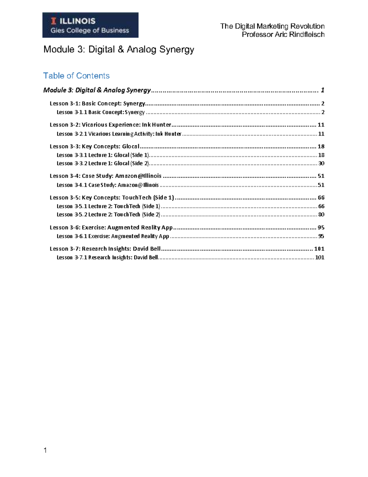 Module 3: Transcript of Digital & Analog Synergy Lessons - Studocu