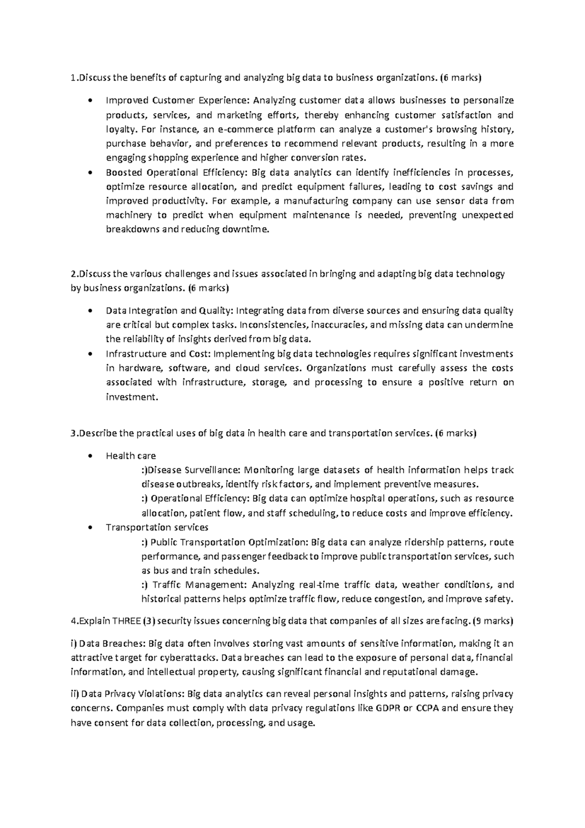 Tuto Big Data: Benefits, Challenges, and Security Issues (2025) - Studocu