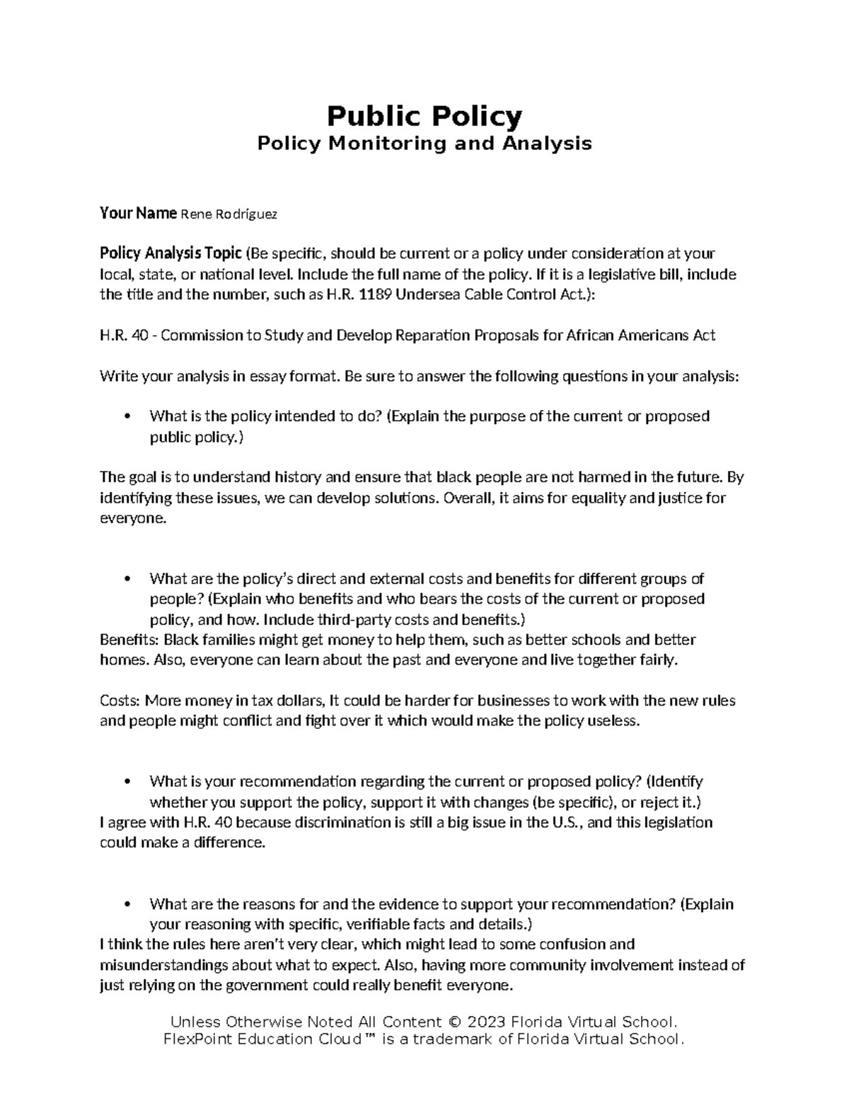 H. 40 Policy Analysis: Reparation Proposals for African Americans Act ...
