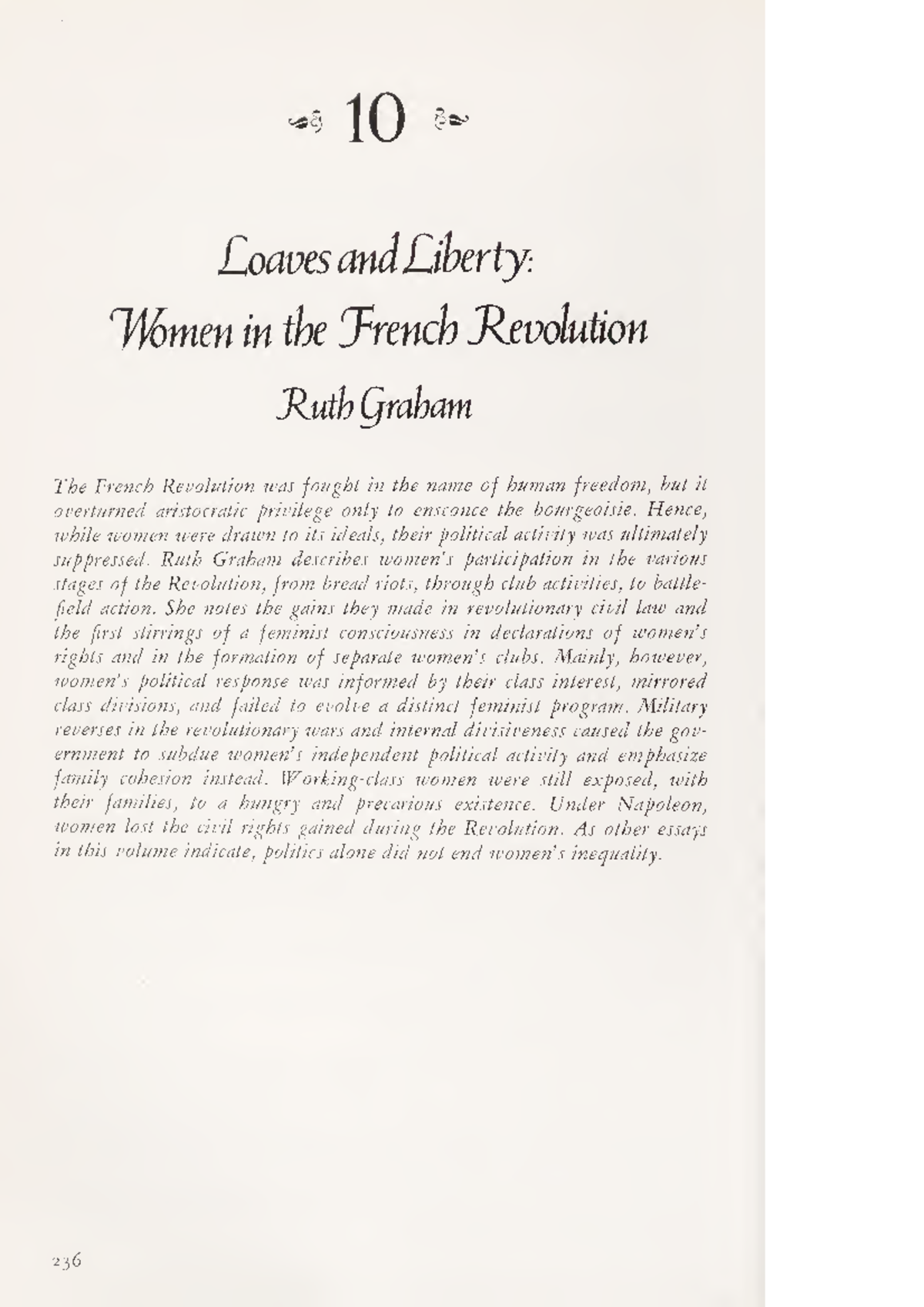 Women in the French Revolution: Rights, Roles, and Realities (HIST 236 ...