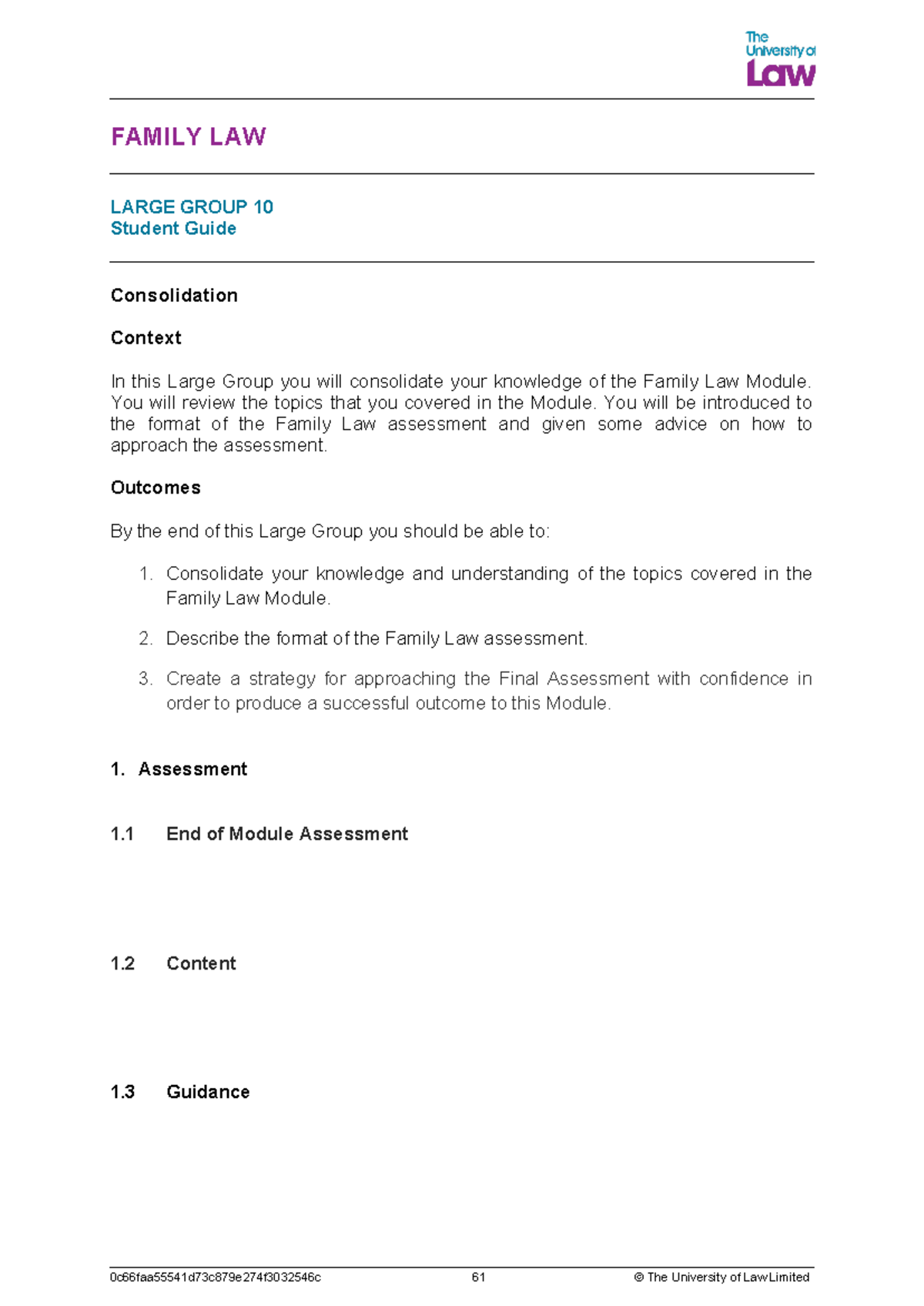 2324 fam lg10 ce01 student guide - FAMILY LAW LARGE GROUP 10 Student ...