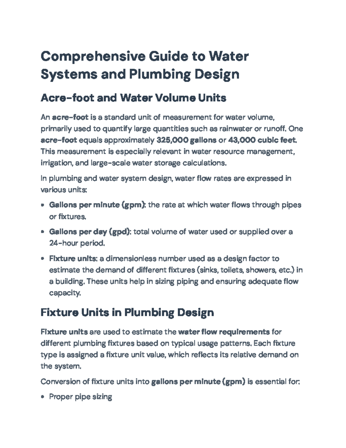 Comprehensive Overview of Water Systems & Plumbing Design (Course Code ...